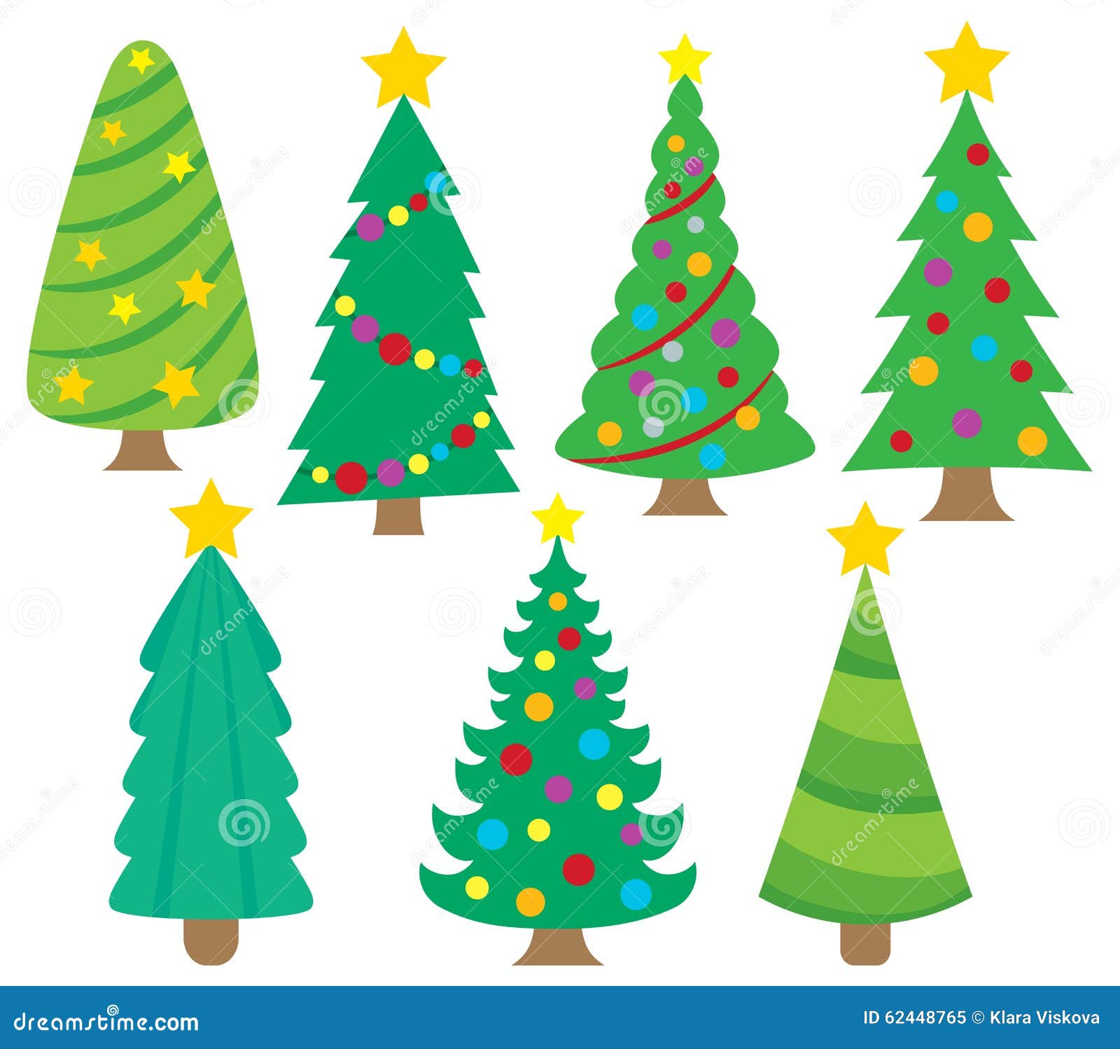 Stylized Christmas Trees Collection 1 Stock Vector - Illustration of ...