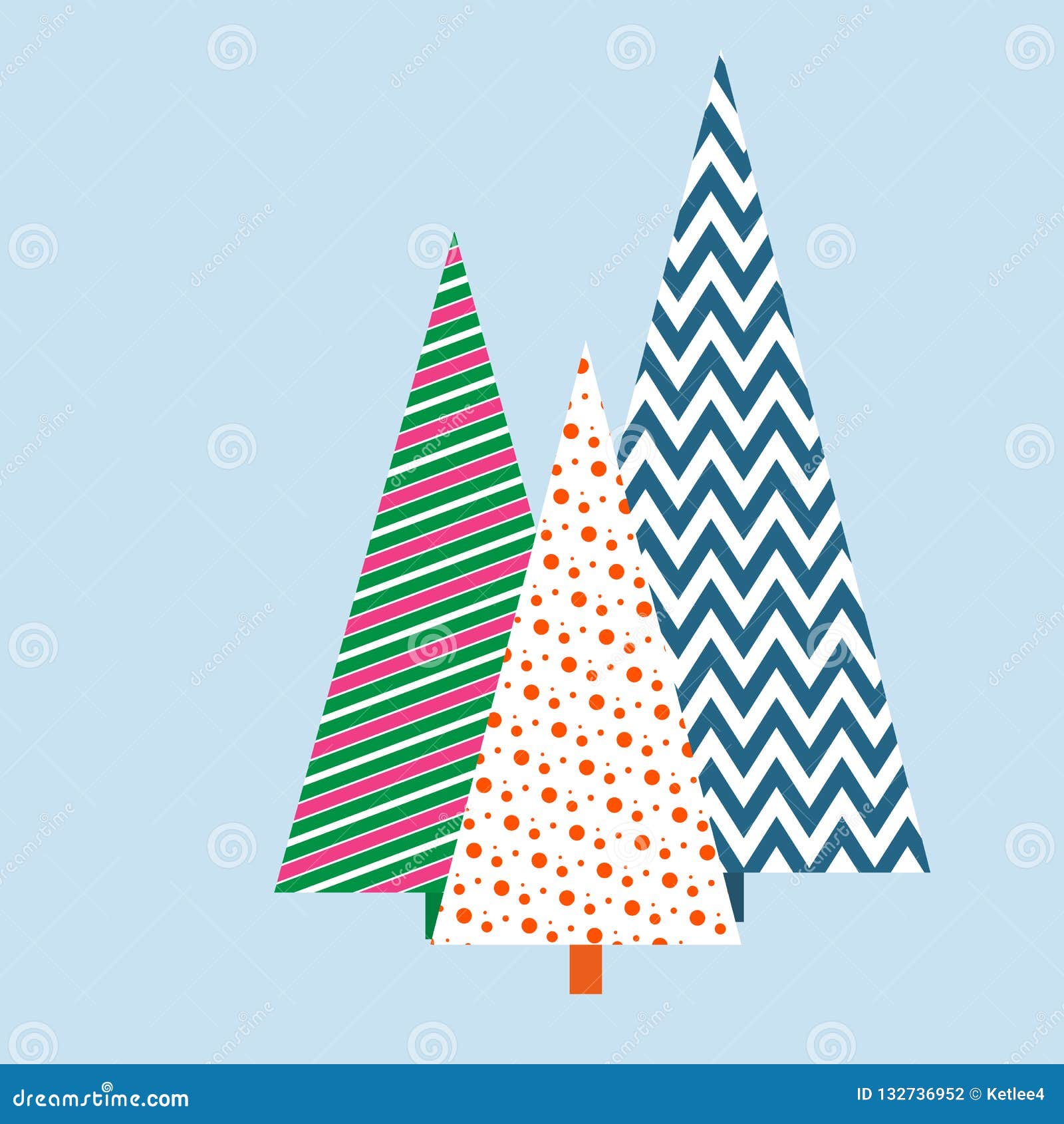 Stylized Christmas Trees with a Geometric Pattern Winter Festive ...