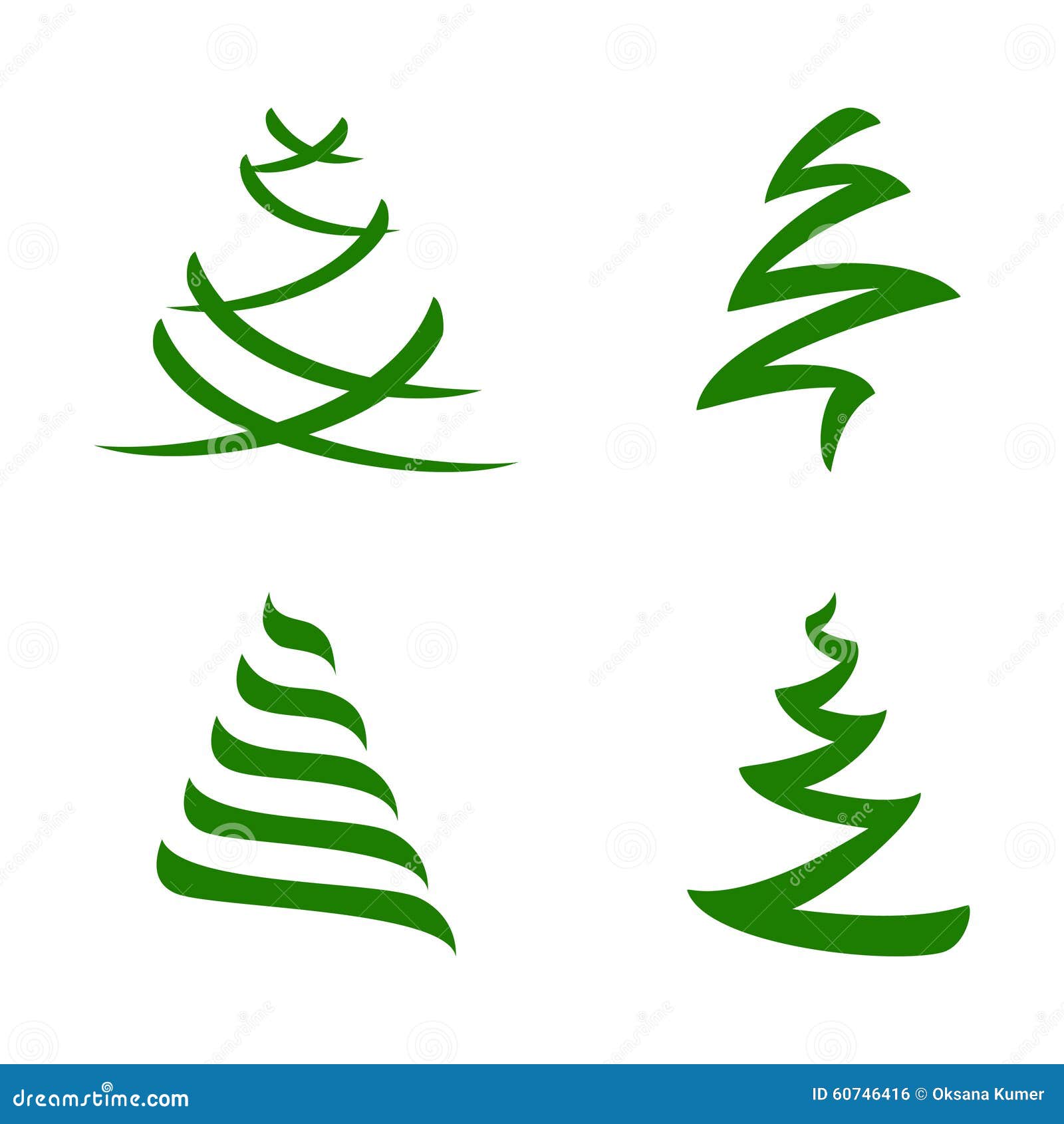 Stylized Christmas Trees Set Stock Vector - Illustration of holiday ...