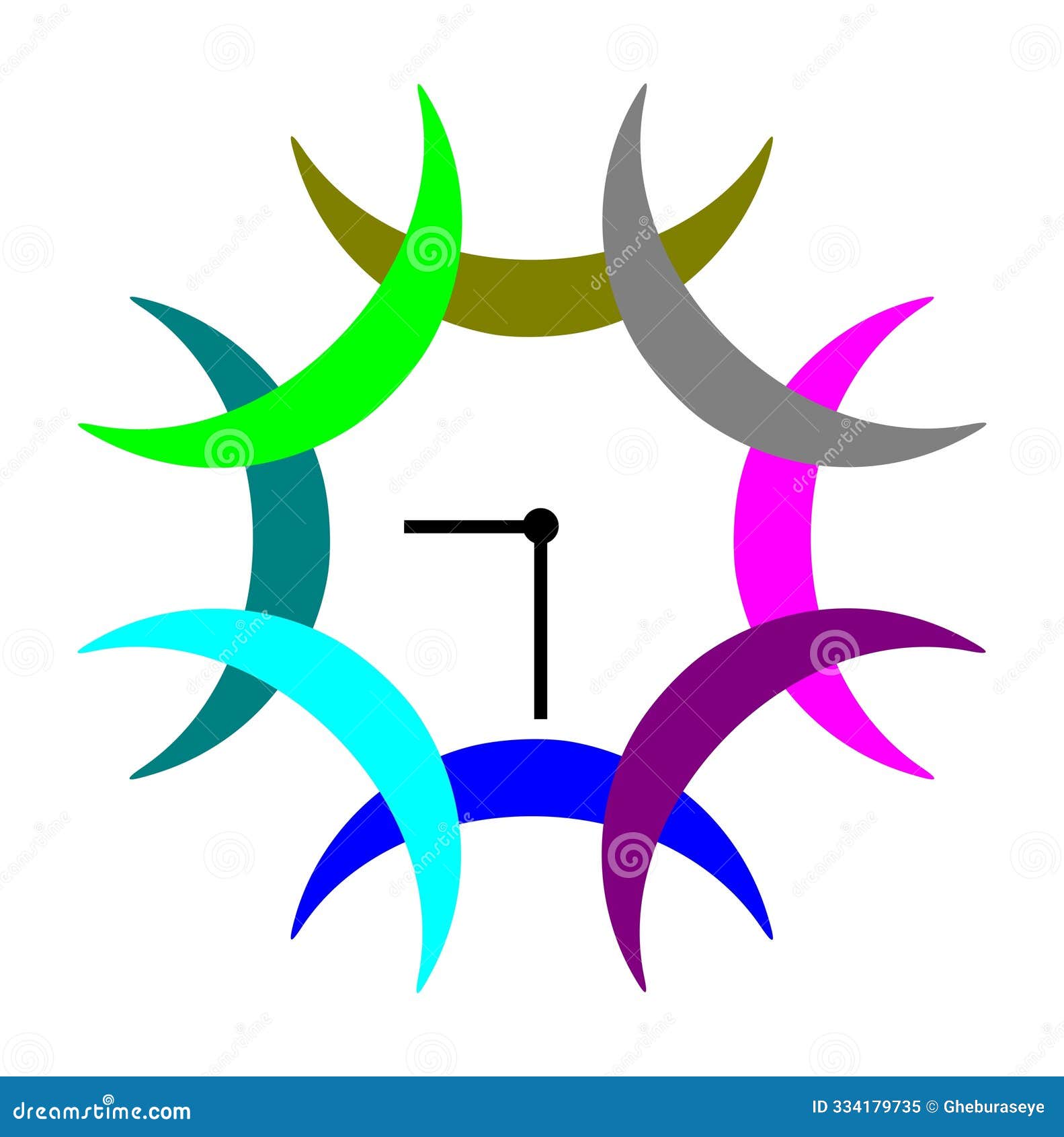 Stylized Clock with Wavy Intertwined Lines, Hour, Time, Time Clock ...