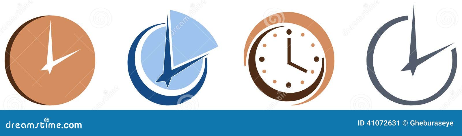 Set of Stylized Colorful Clocks Isolated Stock Illustration ...