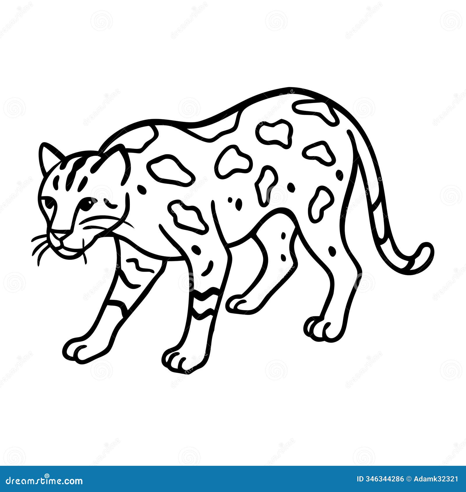 Leopard, Outline Illustration, Coloring Page | CartoonDealer.com #362335510