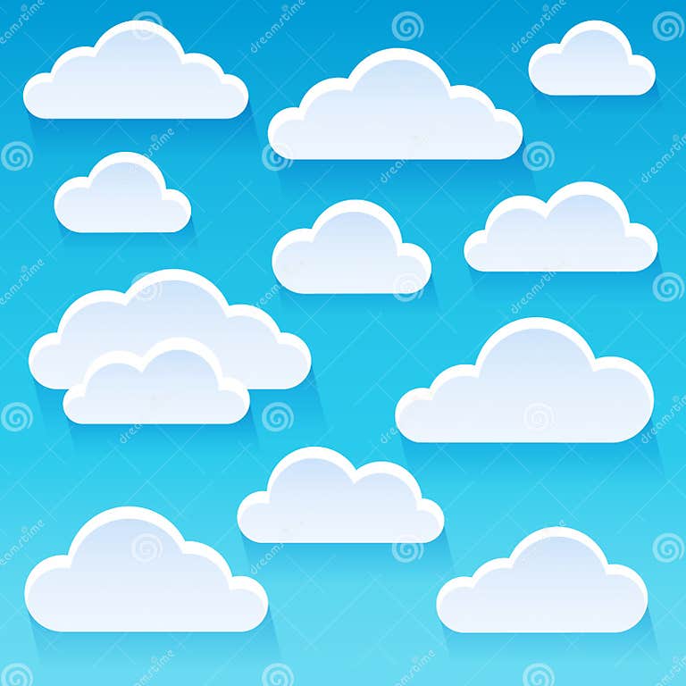 Stylized Clouds Theme Image 1 Stock Vector - Illustration of airy ...
