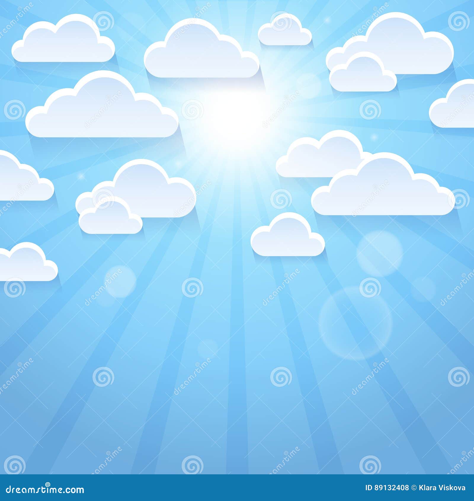 Stylized Clouds Theme Image 3 Stock Vector - Illustration of airy ...