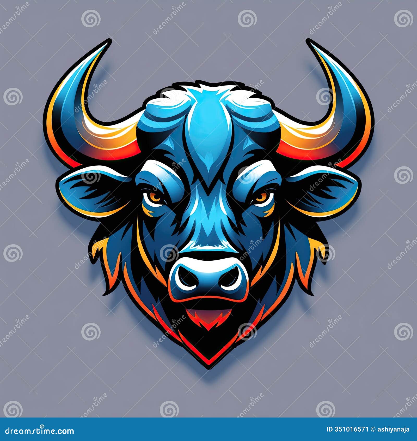 Stylized Colored Buffalo Head Logo Vector Illustration Stock ...
