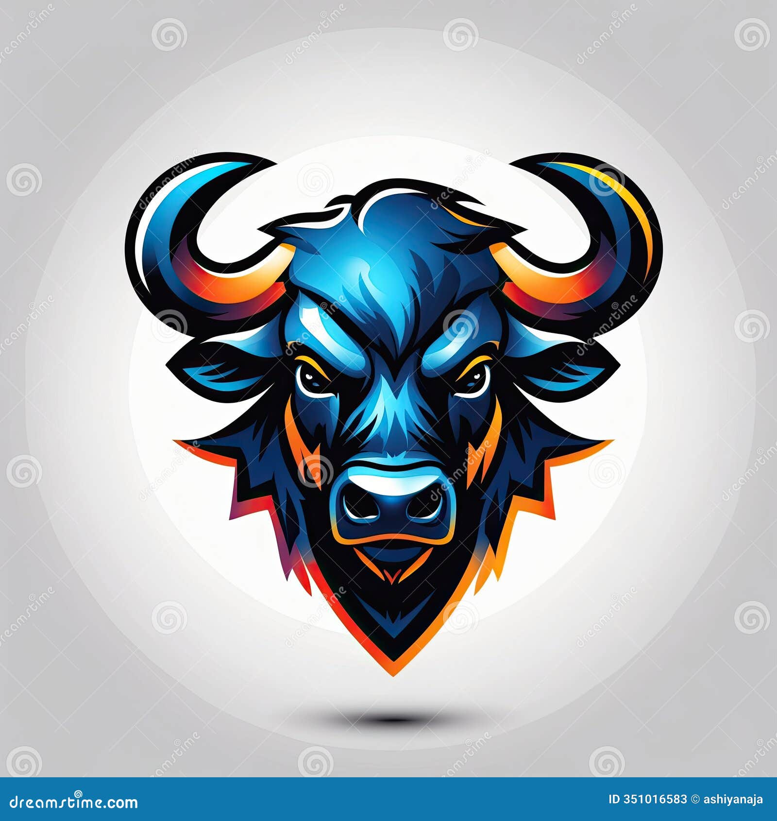 Stylized Colored Buffalo Head Logo Vector Illustration Stock ...