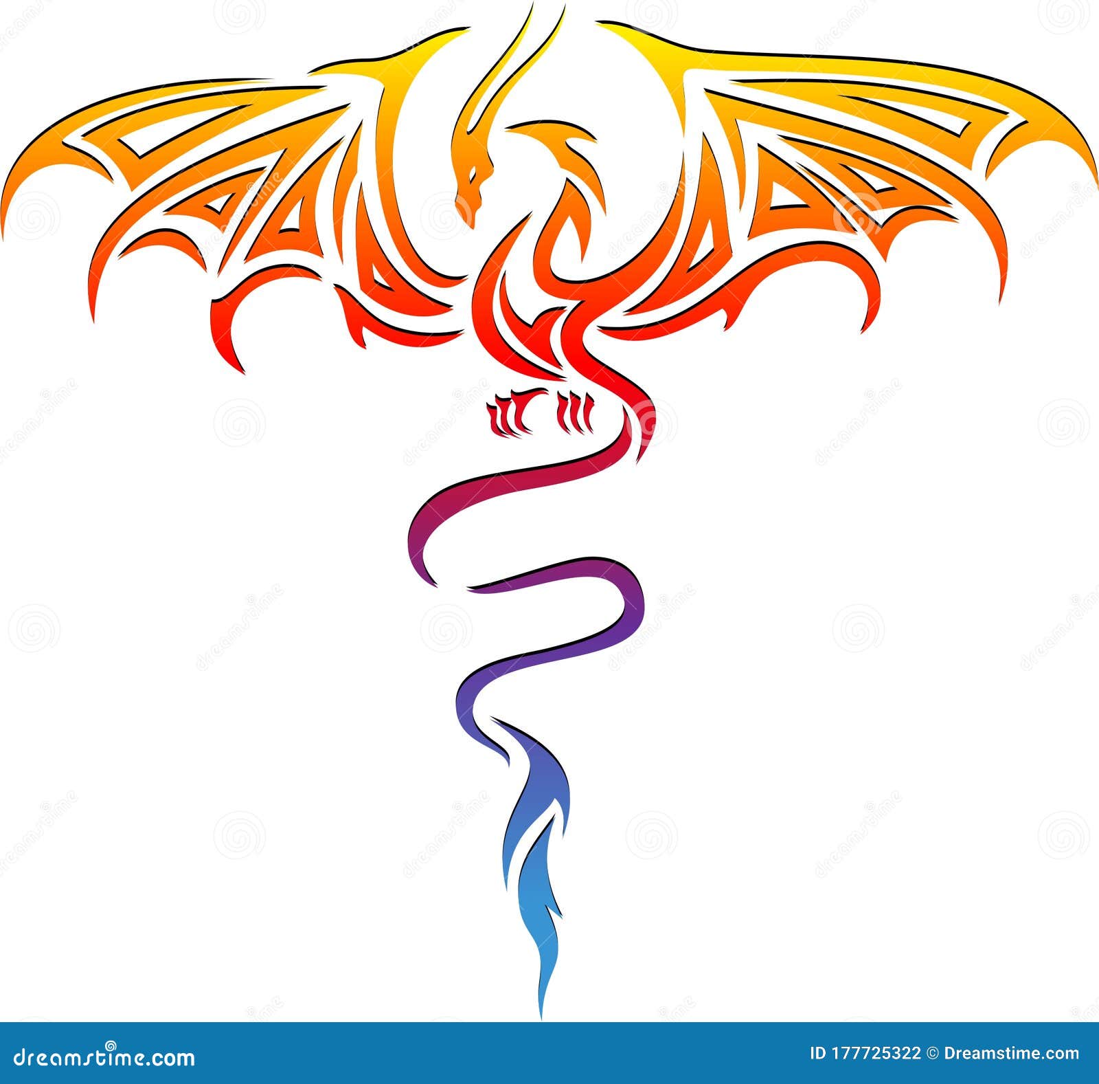 Stylized Colored Dragon in Vector Stock Vector - Illustration of ...