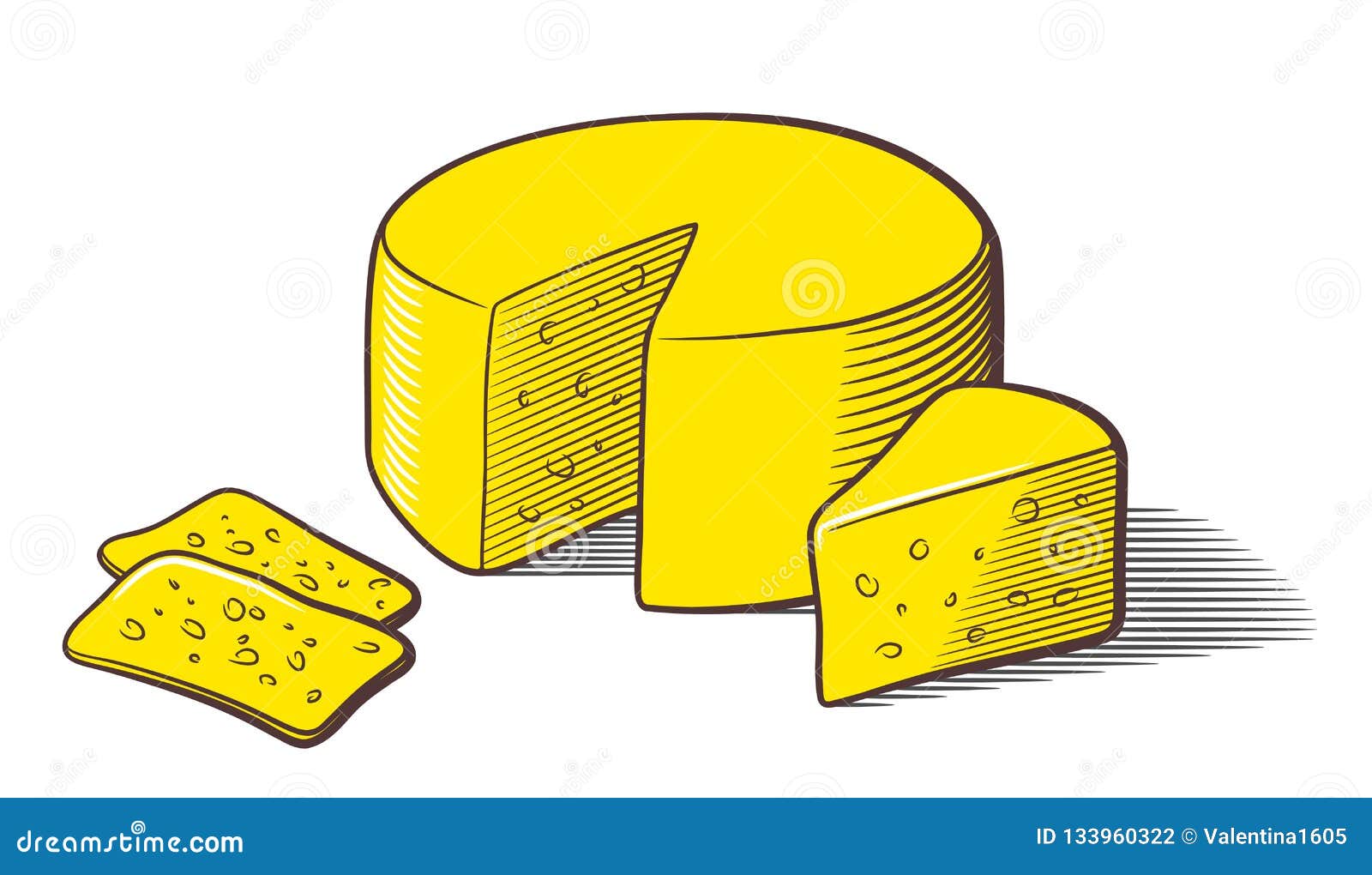 Stylized Colored Vector Illustration of Cheese Stock Vector ...