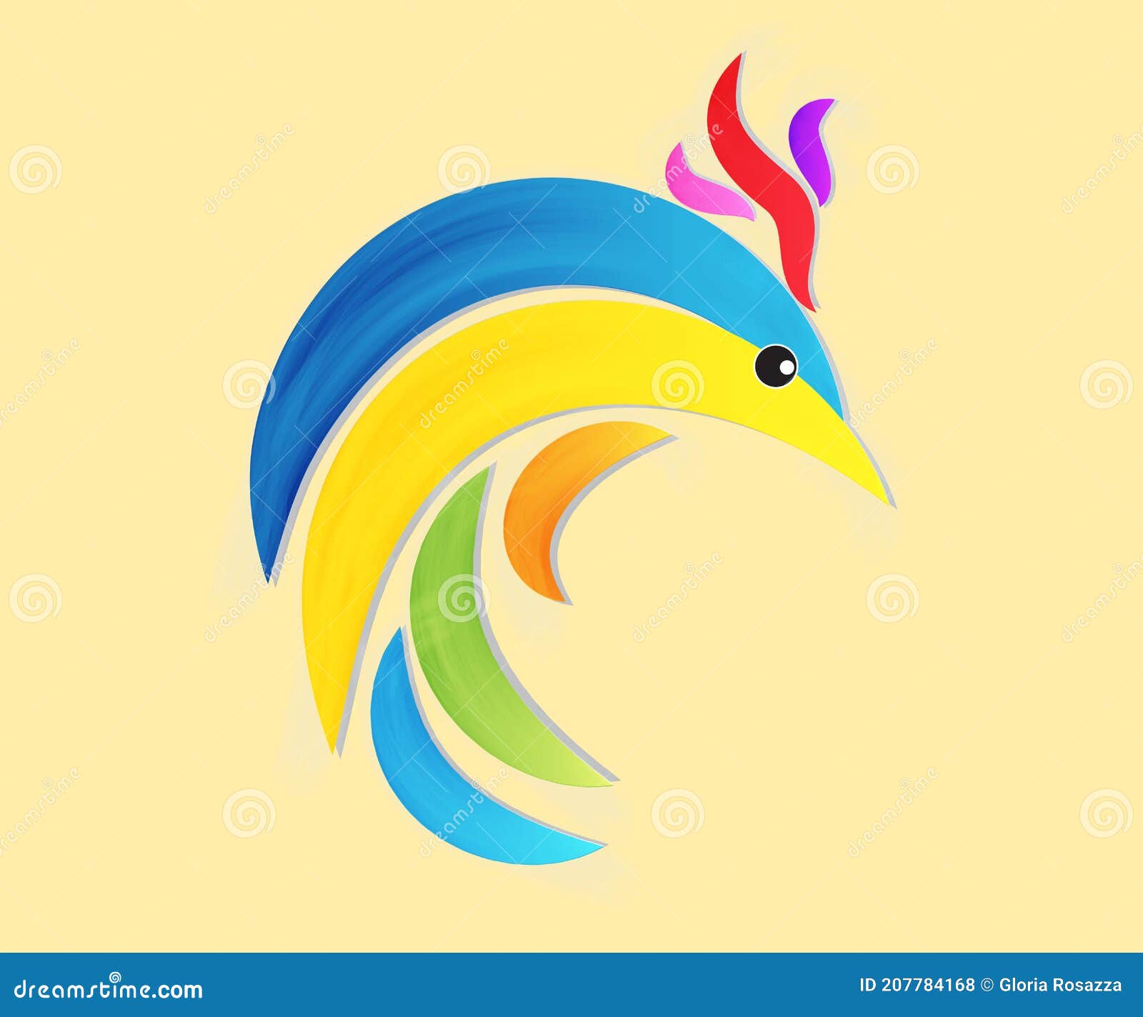 Stylized Colorful Bird Logo Vector Stock Vector - Illustration of ...