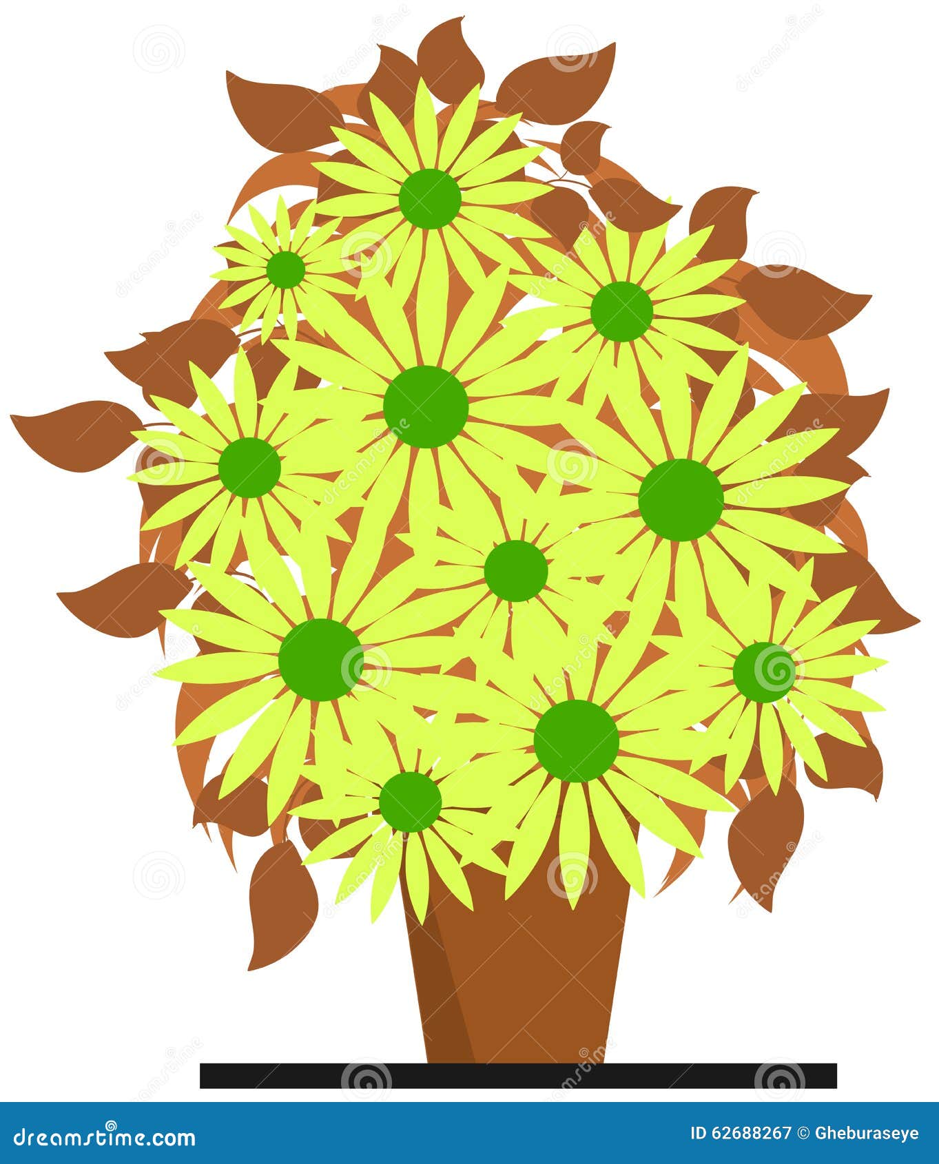 Stylized Colorful Flower Pot Isolated Stock Illustrations – 79 Stylized ...