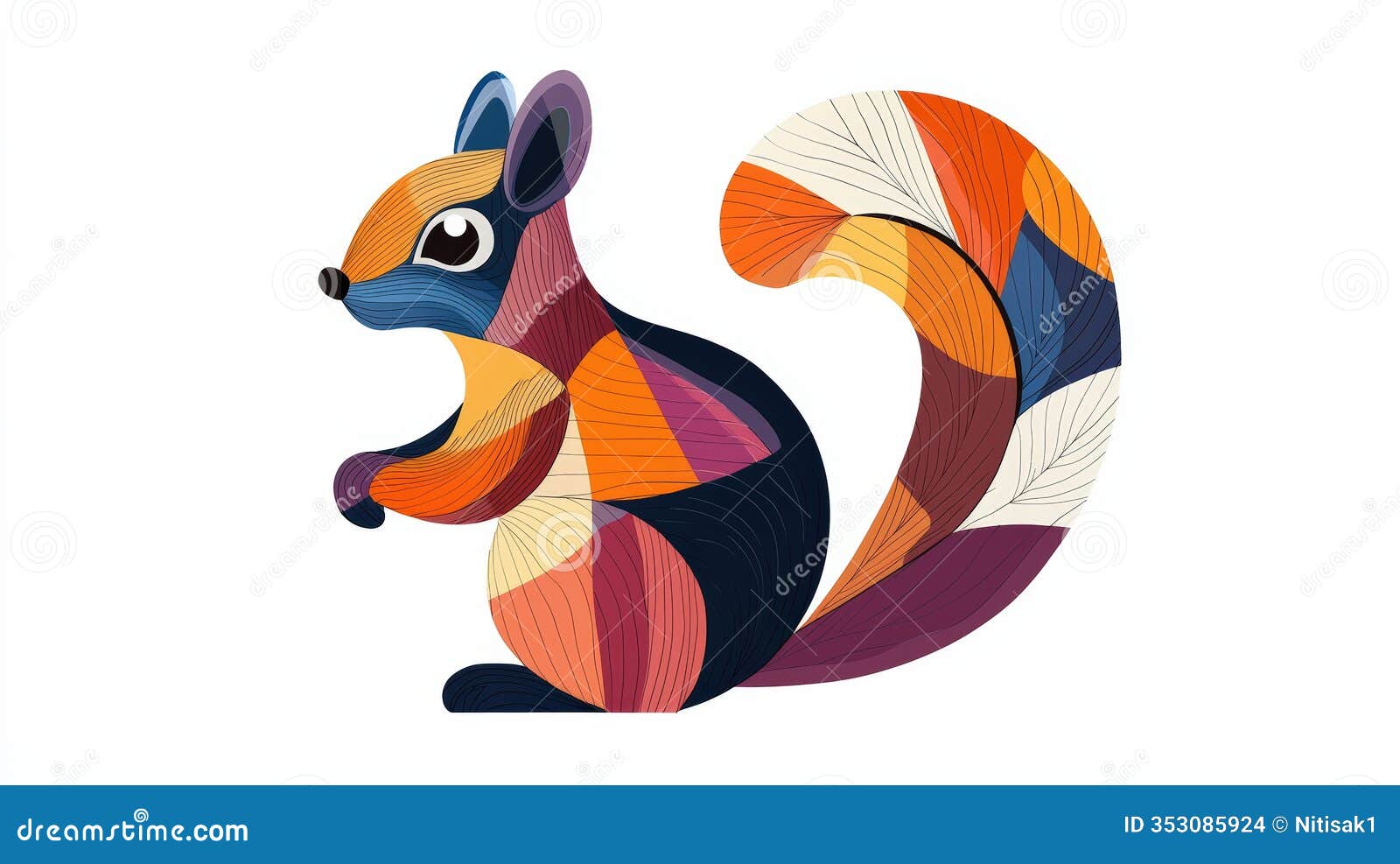 Stylized Colorful Squirrel Illustration Stock Illustration ...