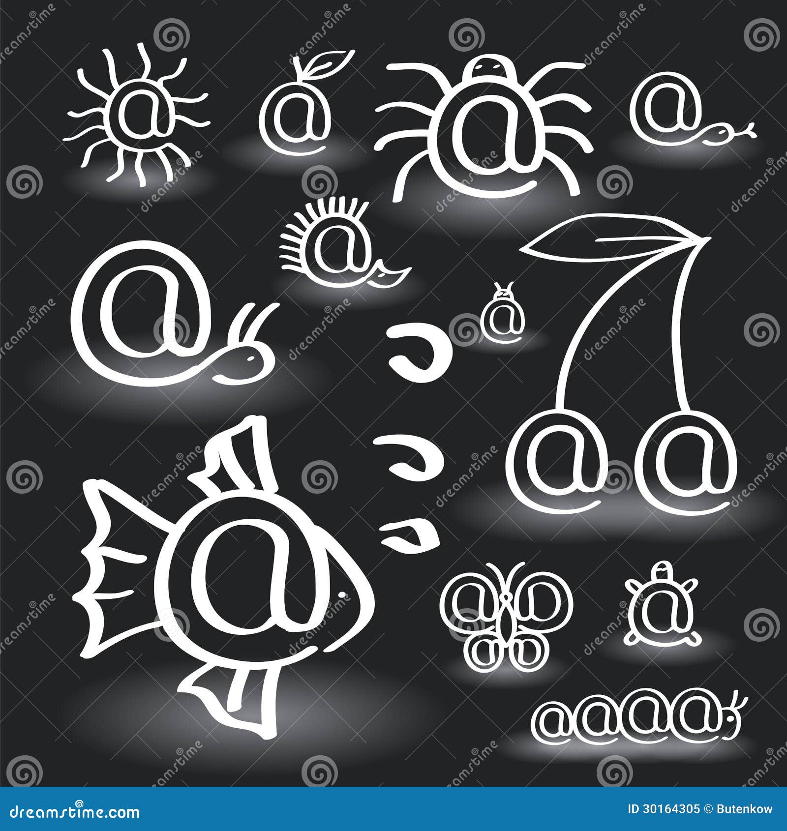 Drawn Icons Mail in the Form of Different Animals Stock Vector ...