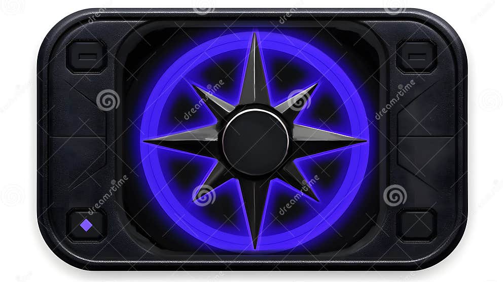 Stylized Compass Icon with a Bold Purple Glow Stock Illustration ...