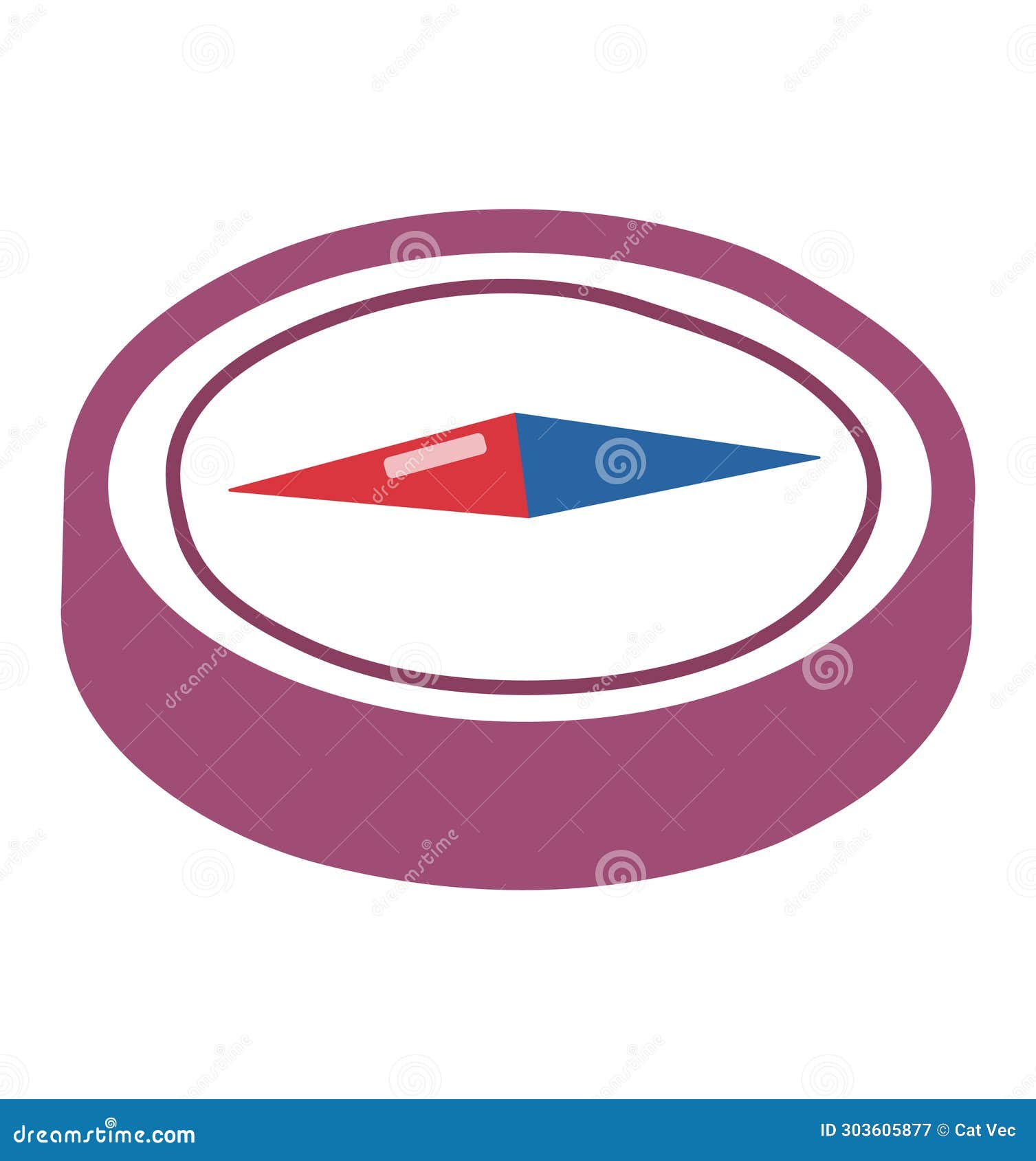 Stylized Compass Rose with Red and Blue Pointer. Navigational Compass ...