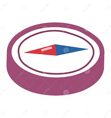 Stylized Compass Rose with Red and Blue Pointer. Navigational Compass ...