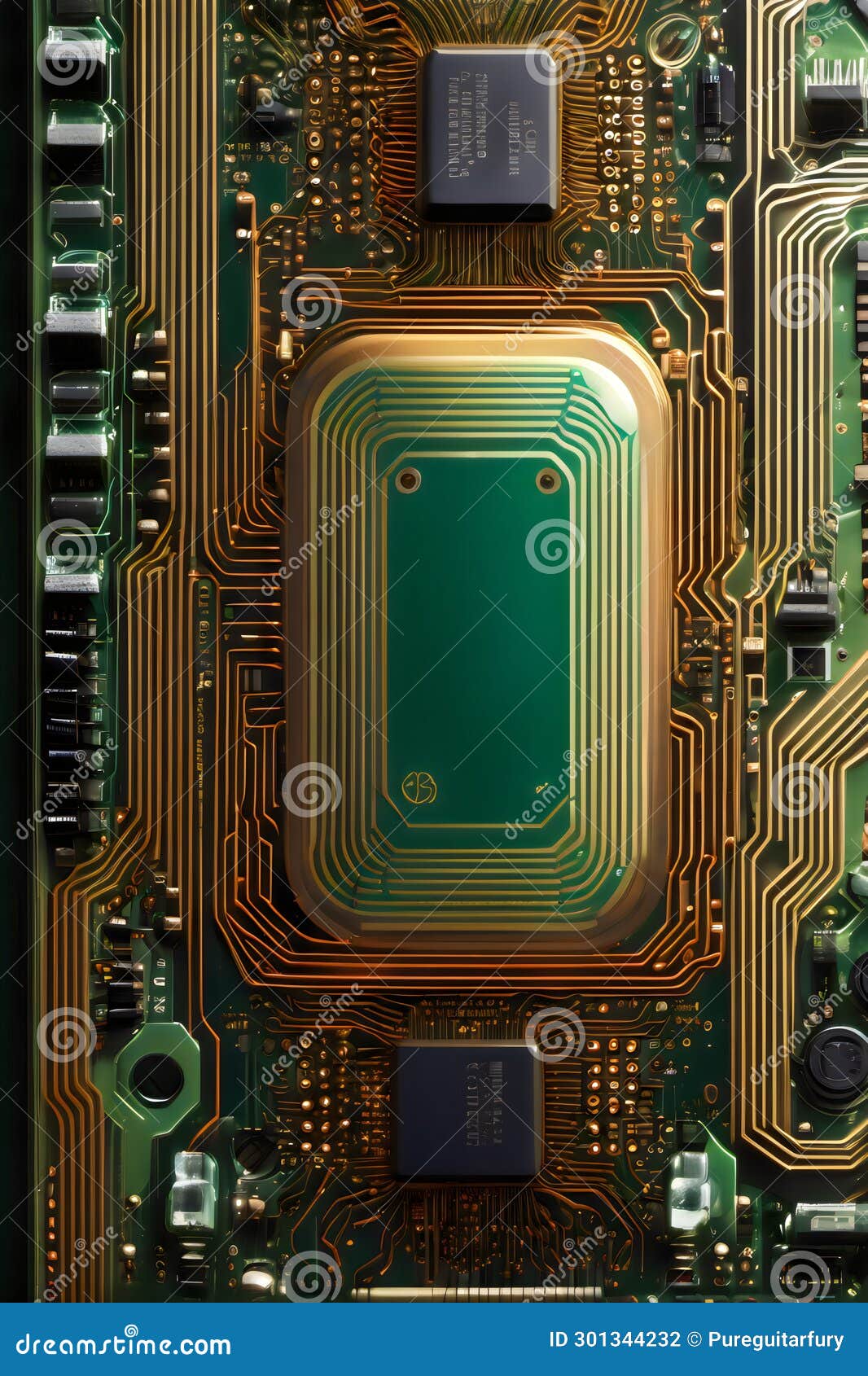 Stylized Computer Circuit Board Closeup Stock Illustration ...