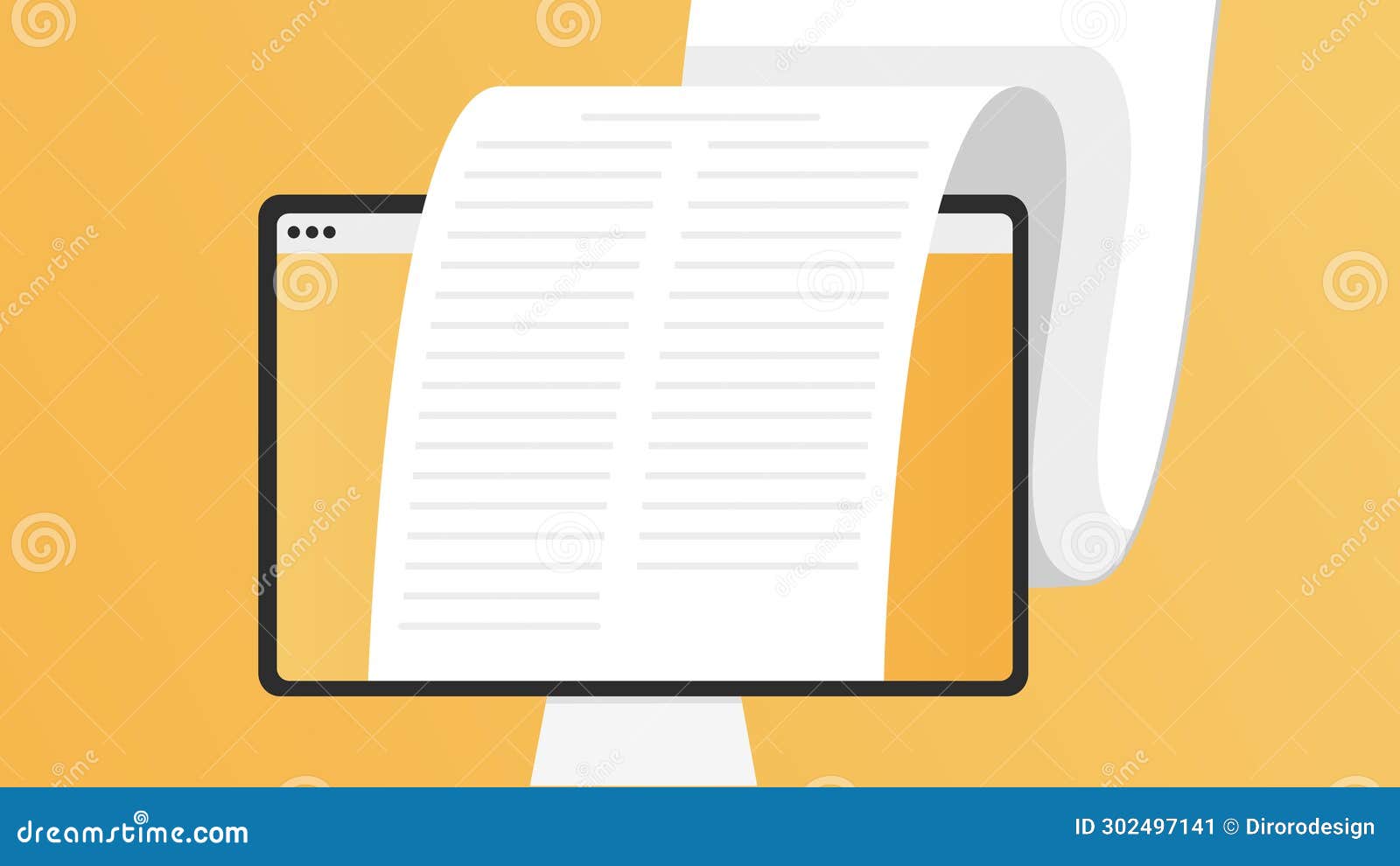 Stylized Computer Monitor with Document on Screen Stock Vector ...