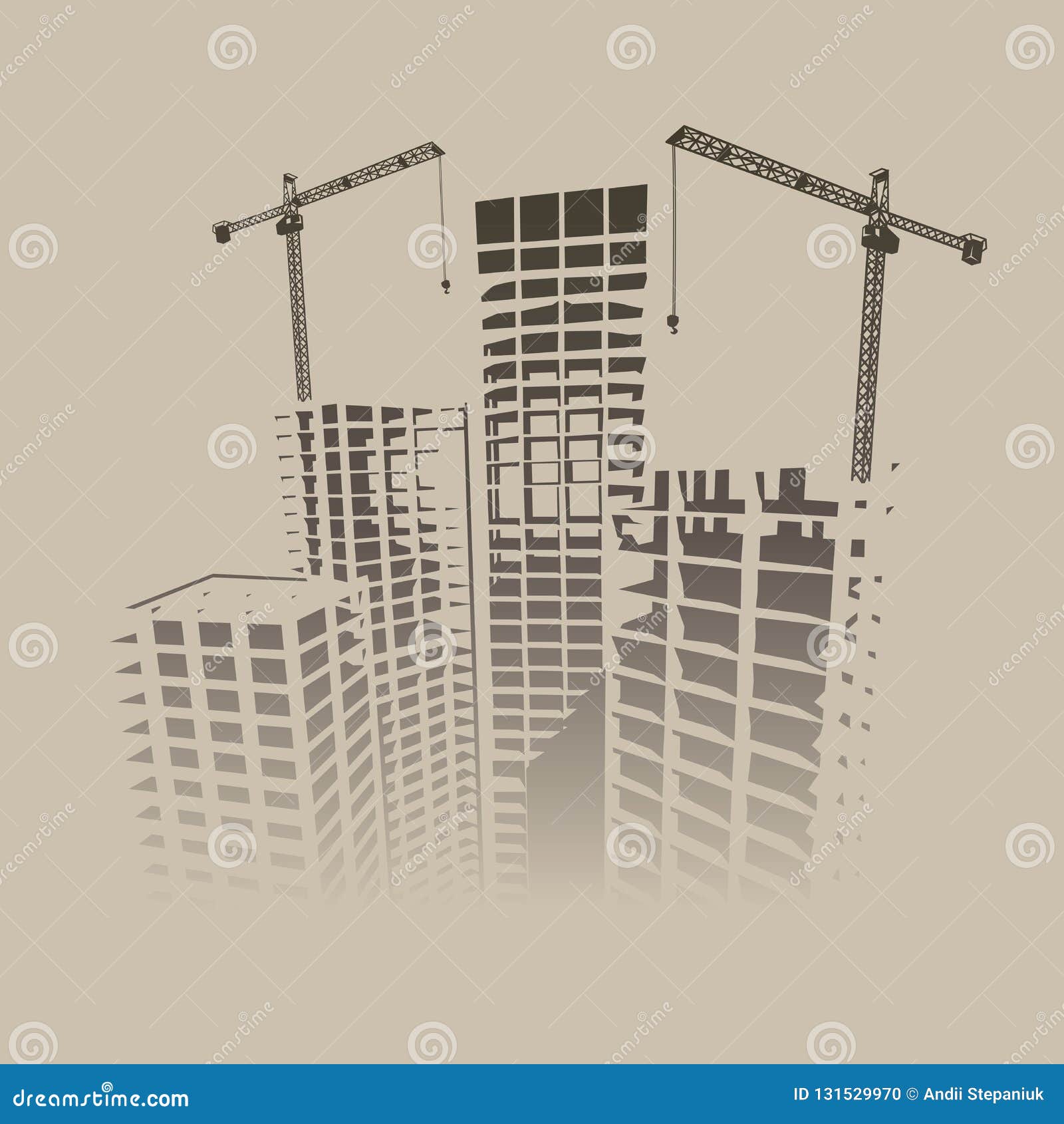 Stylized Construction Poster Stock Vector - Illustration of area ...
