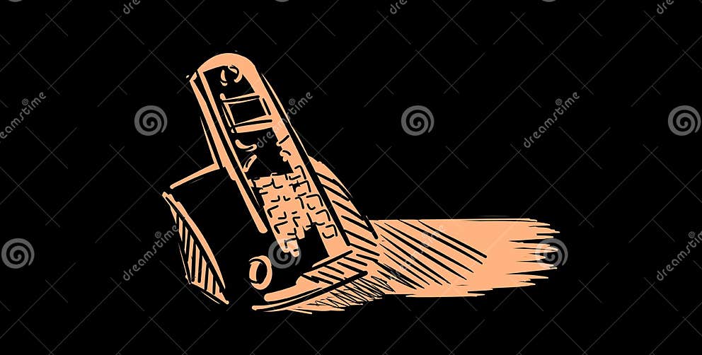 Stylized Cordless Telephone Stock Vector - Illustration of stylized ...