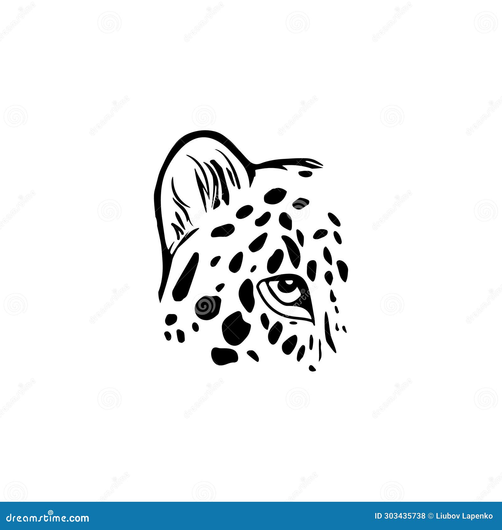 Stylized Creative Leopard Face Silhouette Design. Leopard Head ...