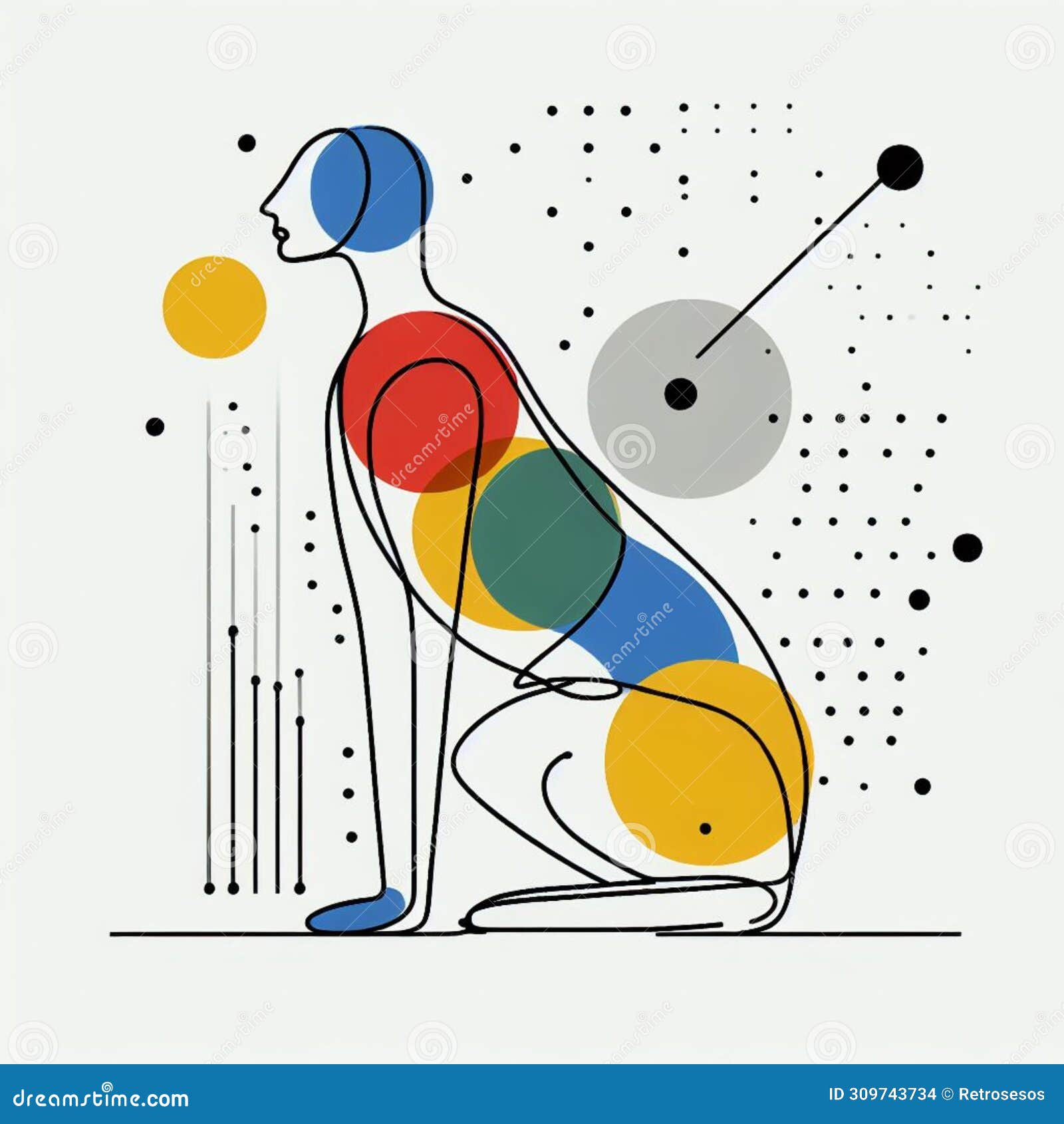 Stylized Creature Continuous Line Art, Basic Geometric Form ...