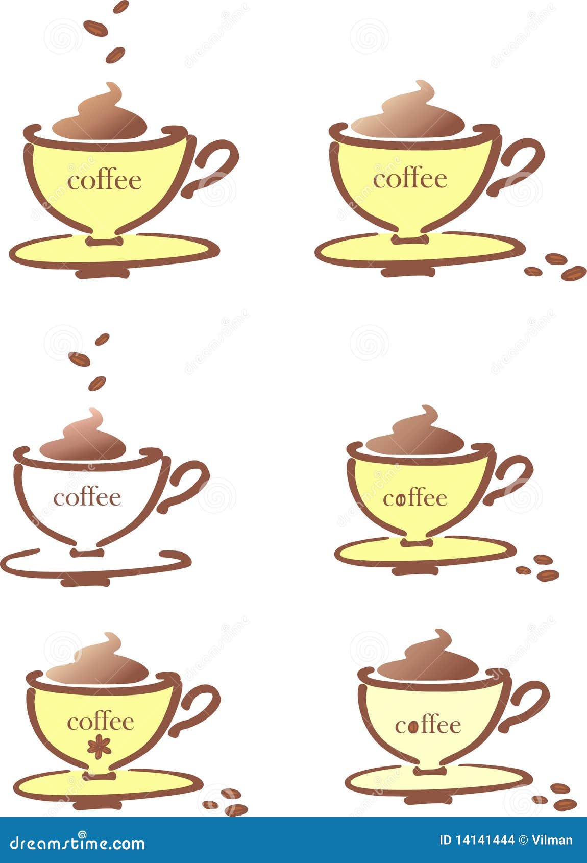 Stylized cup of coffee stock illustration. Illustration of vector ...