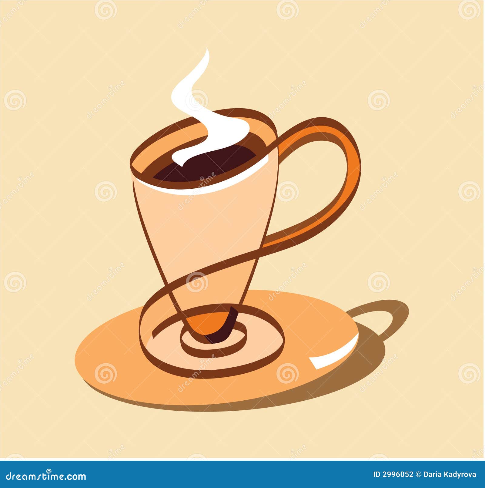 Stylized cup of coffee stock vector. Illustration of potable - 2996052