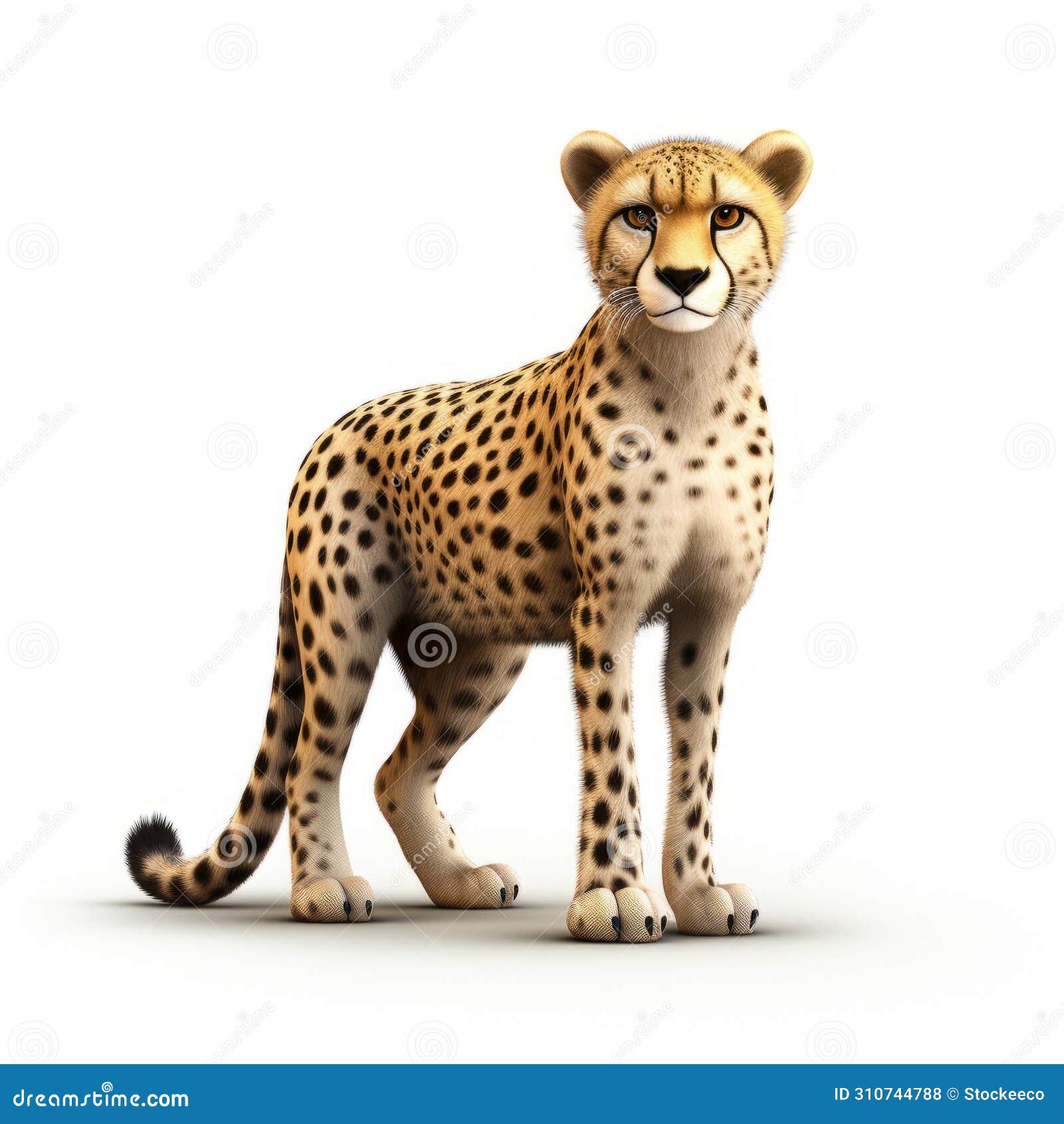 Stylized 3d Cheetah Render in Cel Shading on White Background Stock ...
