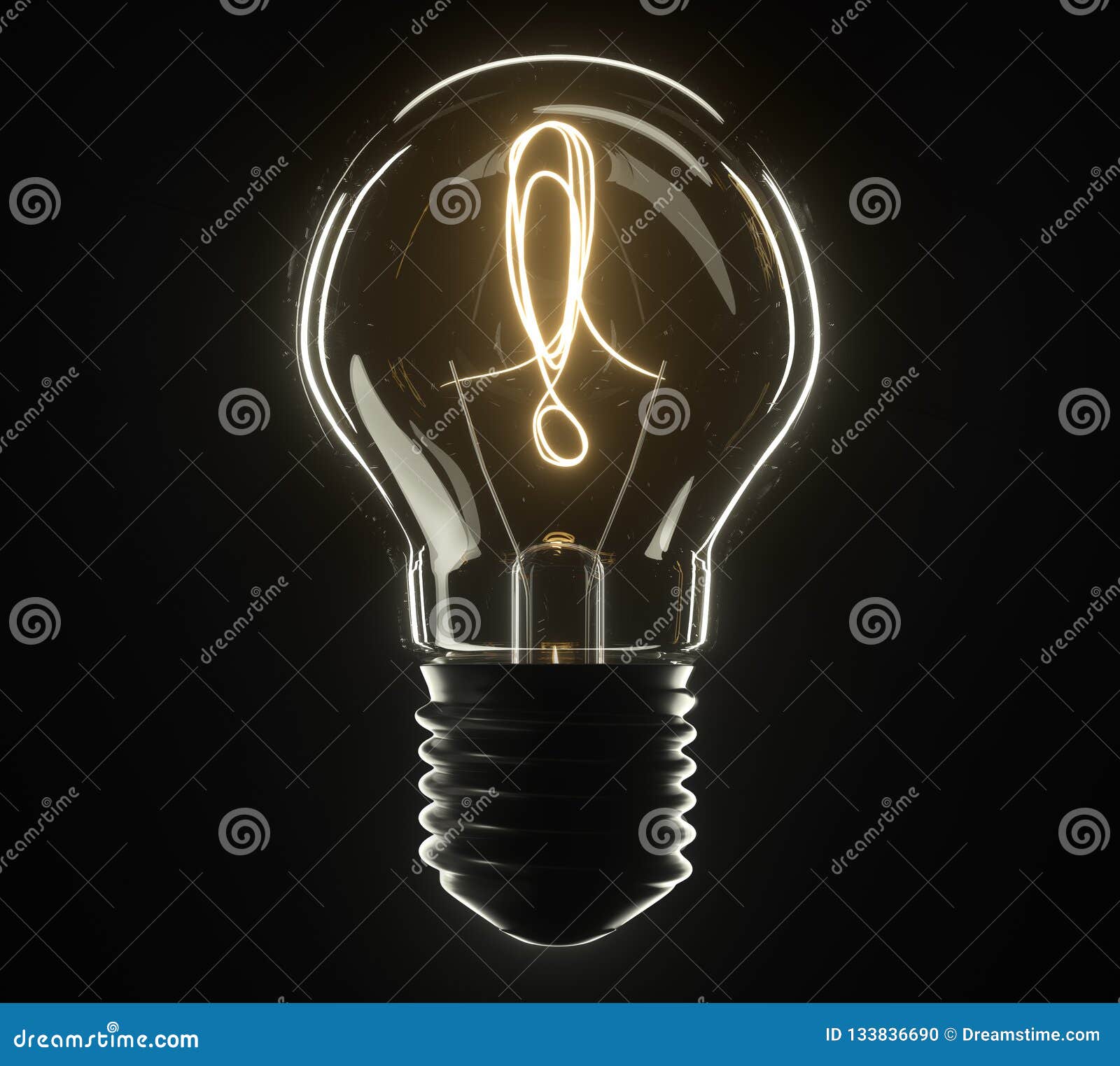 3d Illustration Lamp.exclamation Mark Stock Illustration - Illustration ...