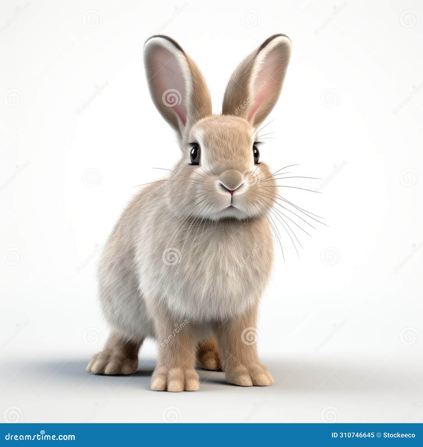Stylized 3d Rabbit Model in Cel Shading for Character Animation Stock ...