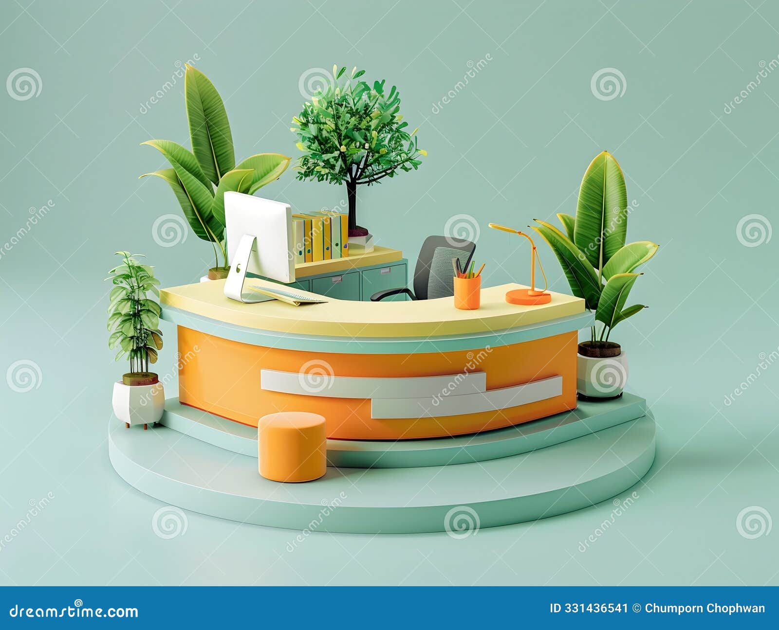 Stylized 3D Rendered Help Desk with Troubleshooting Tools and Layout ...