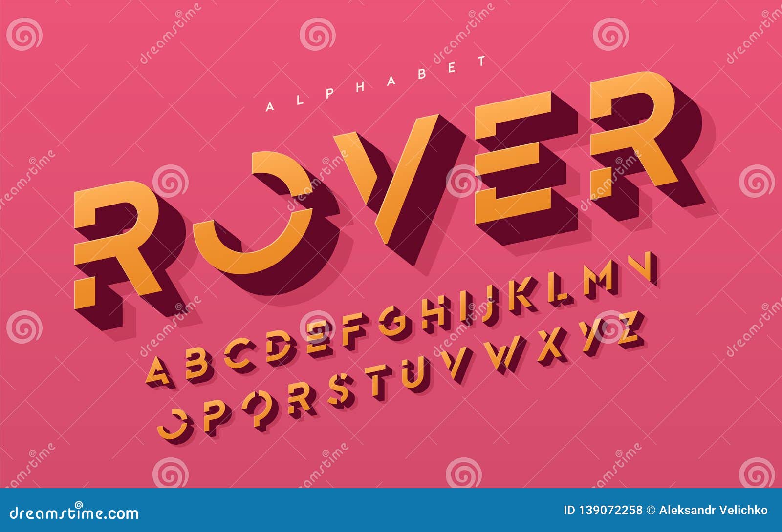 Stylized 3d Uppercase Letters, Alphabet, Typeface, Font, Typography ...
