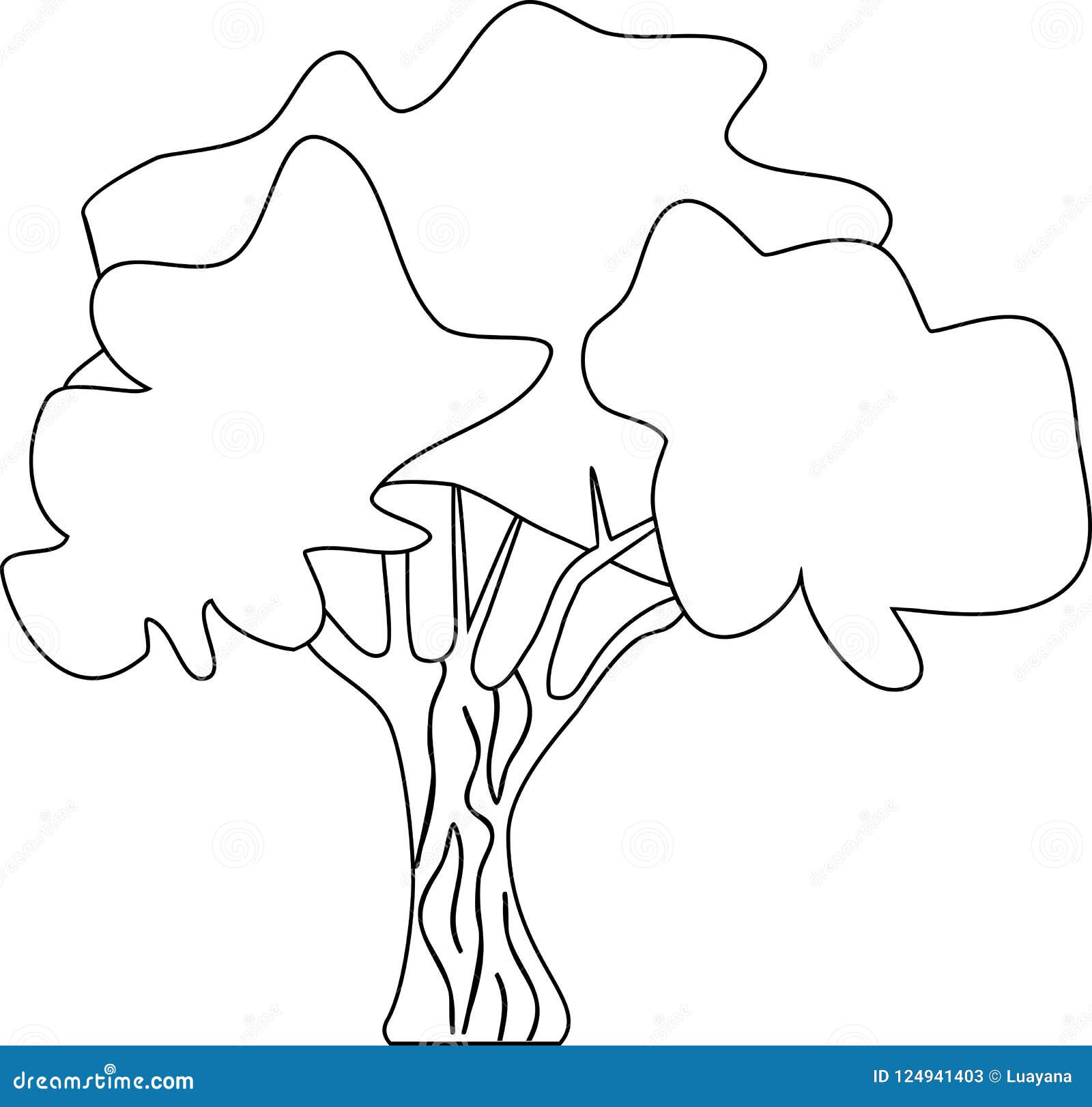 Stylized Deciduous Or Coniferous Tree Vector Illustration ...