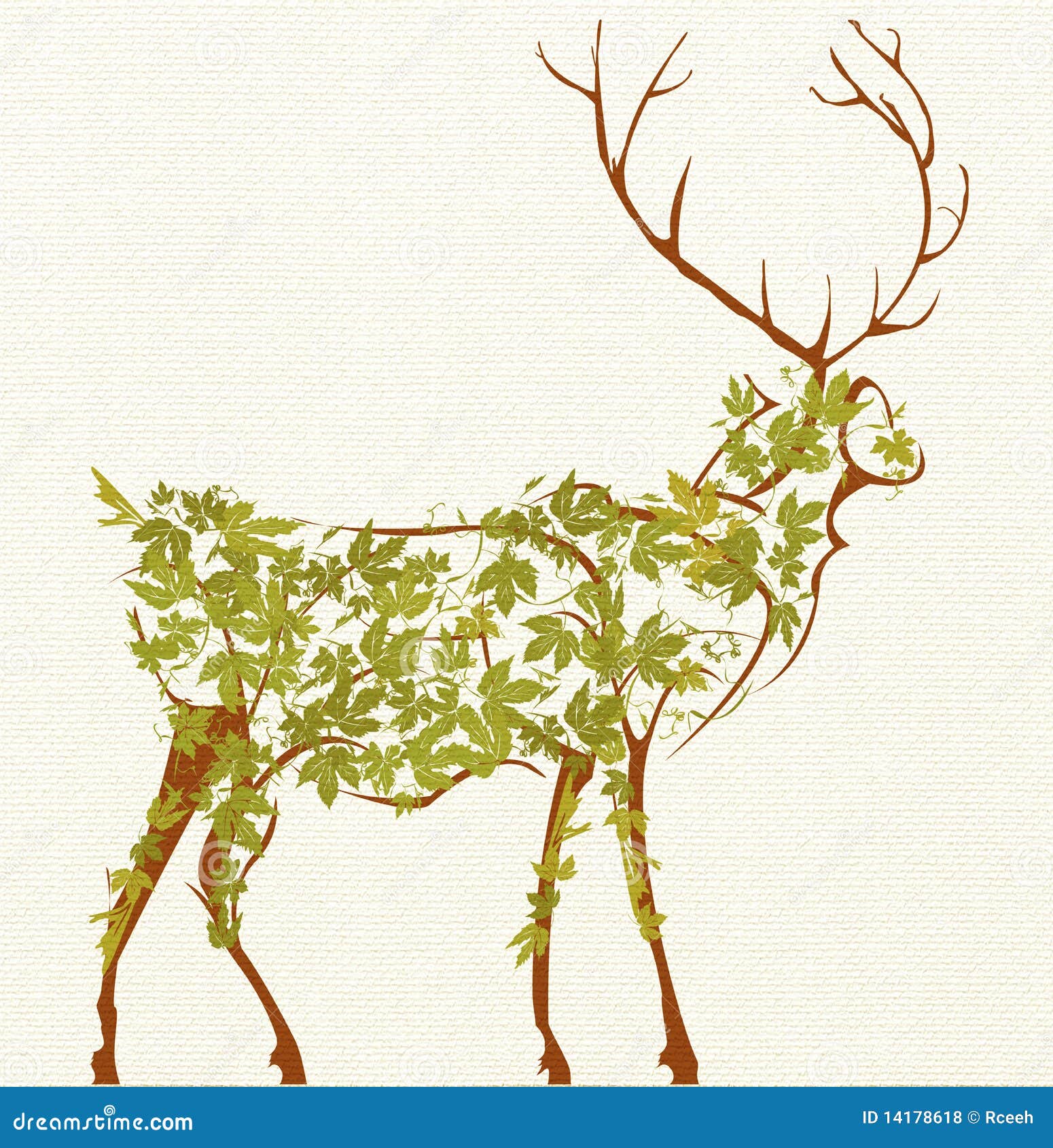 Stylized deer stock illustration. Illustration of paint - 14178618