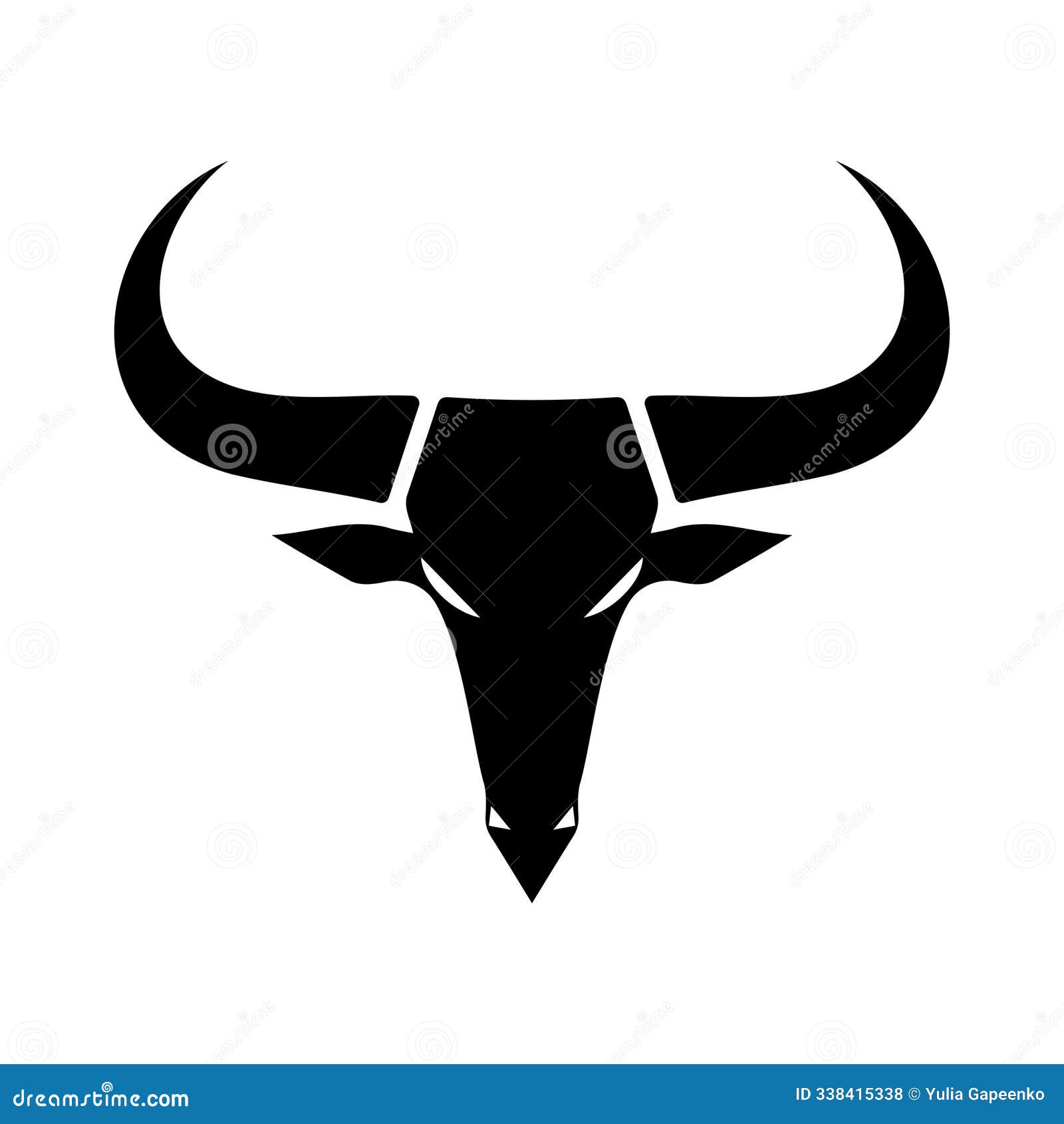 Stylized Depiction of a Bull S Head with Horns. Stock Illustration ...