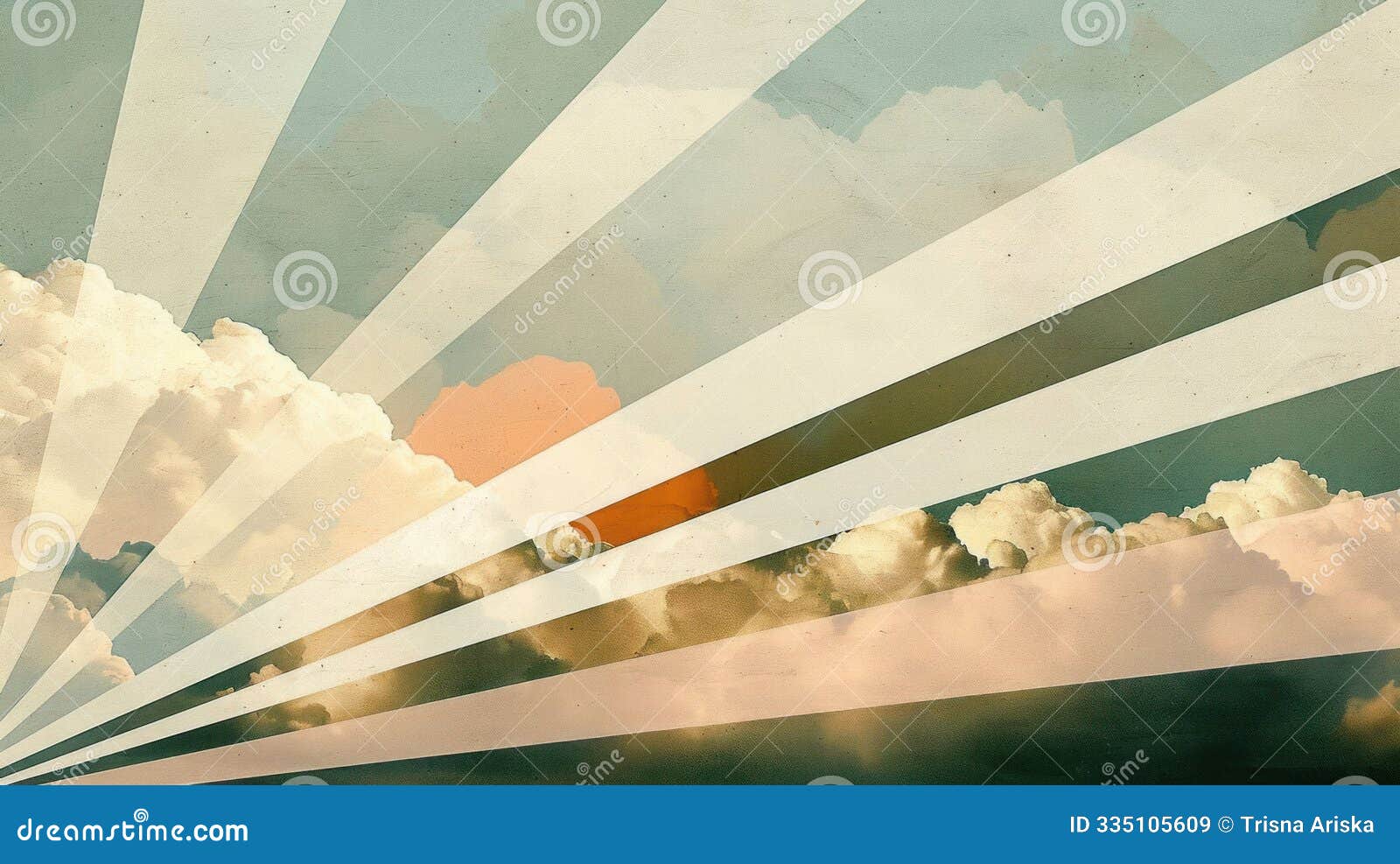 A Stylized Depiction of Clouds and Rays of Light, Evoking a Serene ...