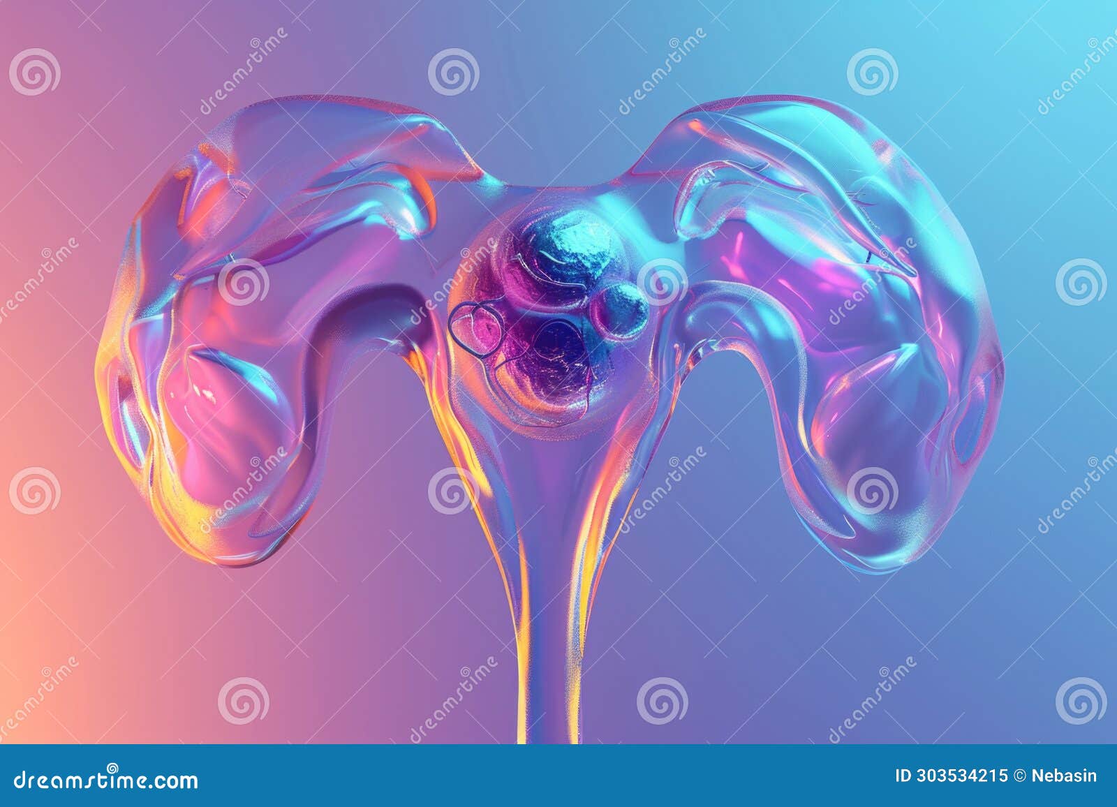 Stylized Depiction Of Female Reproductive System Conveying The Concept