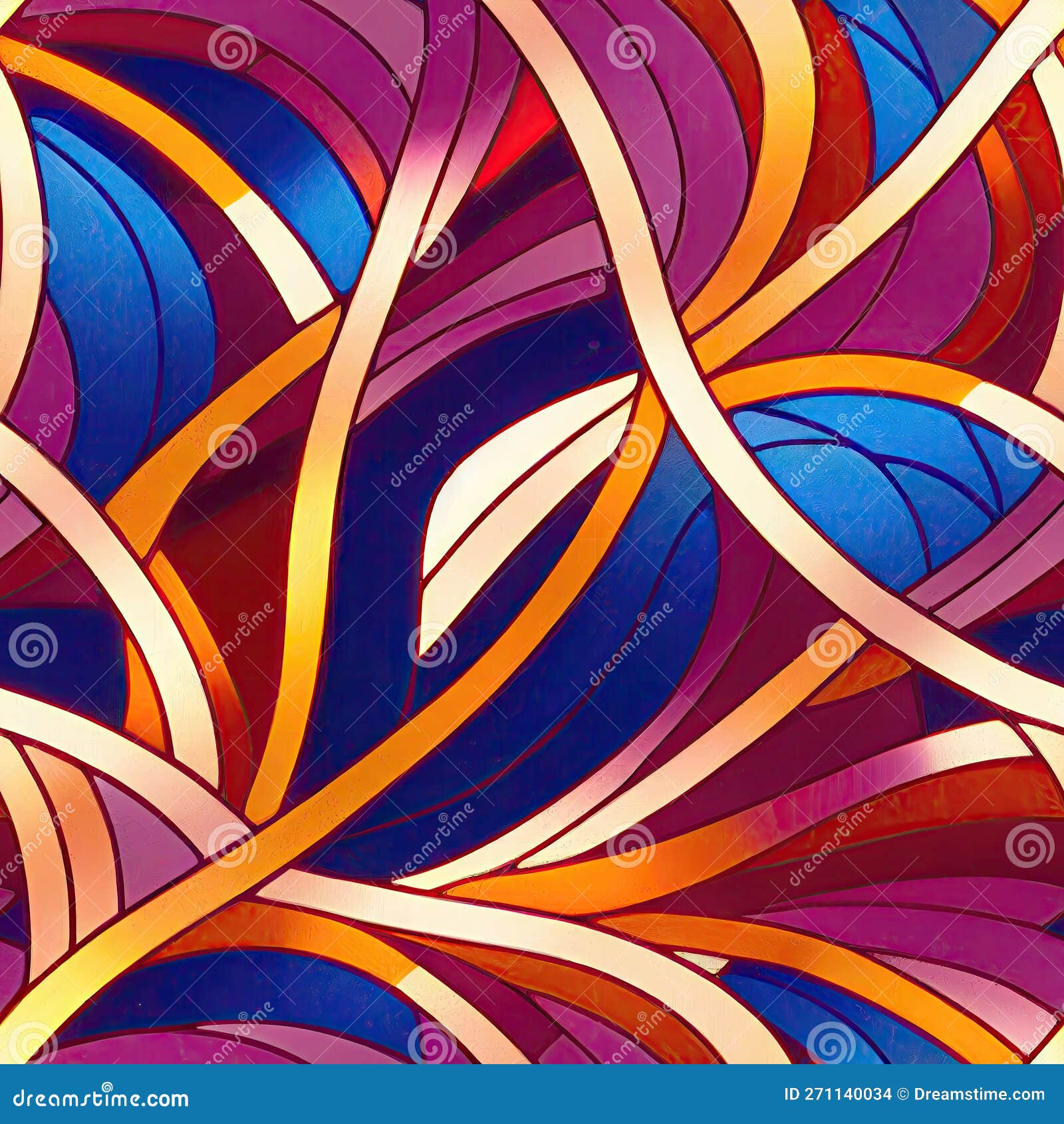 Stylized Design Stained Glass Window Stock Illustration - Illustration ...