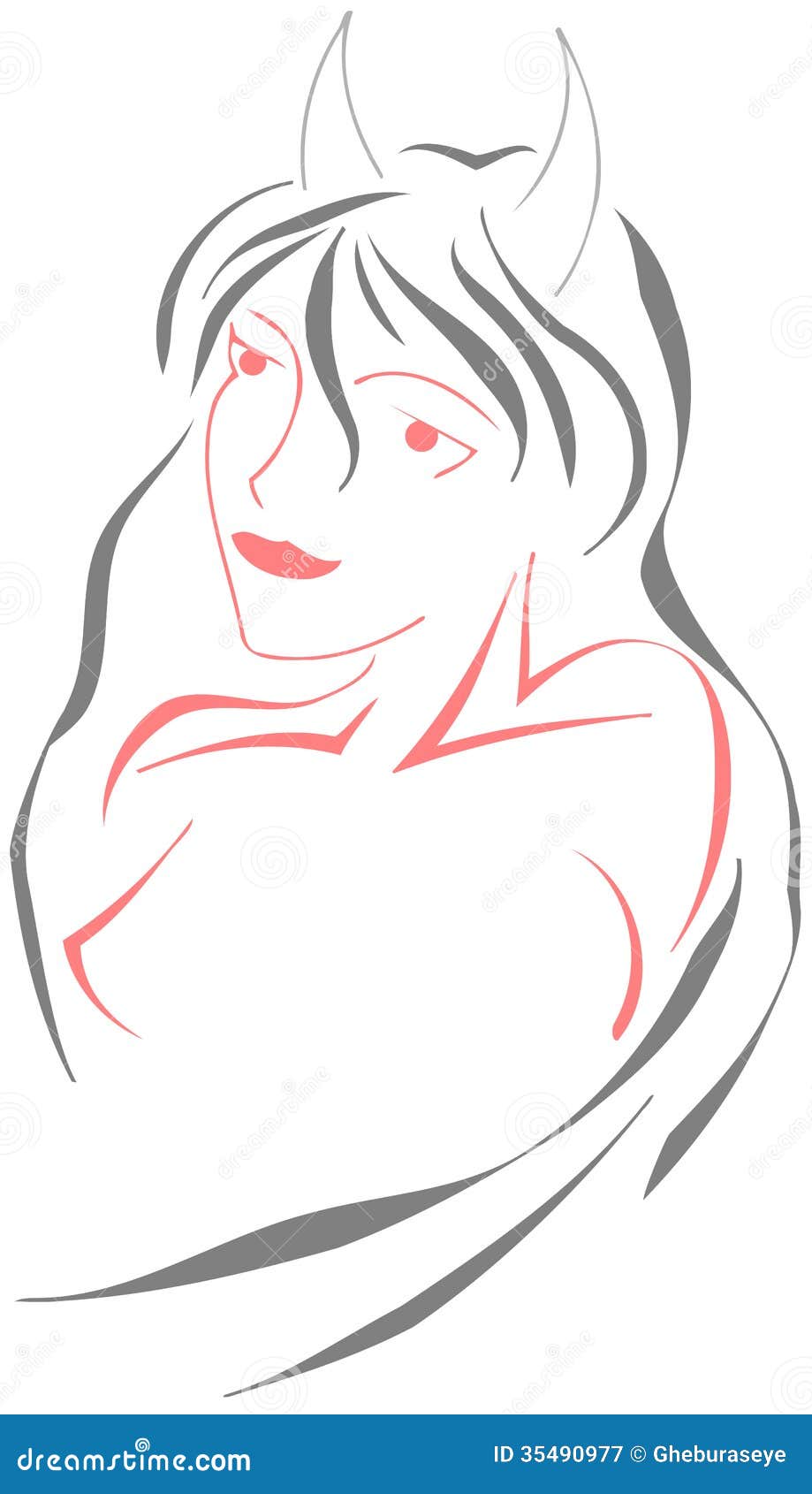 Stylized devil lady stock vector. Illustration of artistic - 35490977