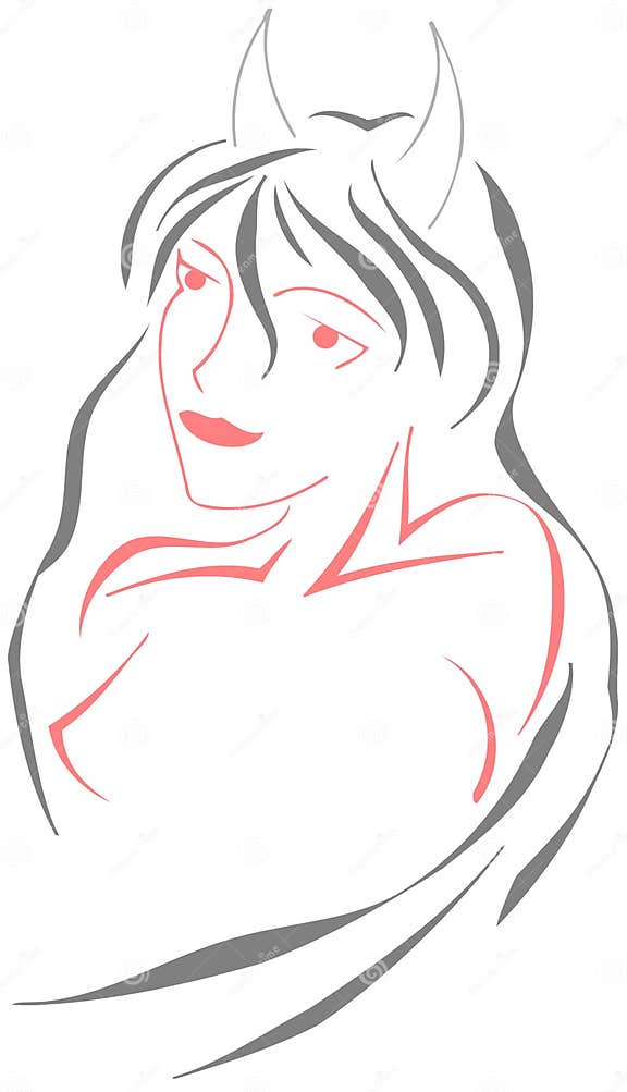 Stylized devil lady stock vector. Illustration of artistic - 35490977