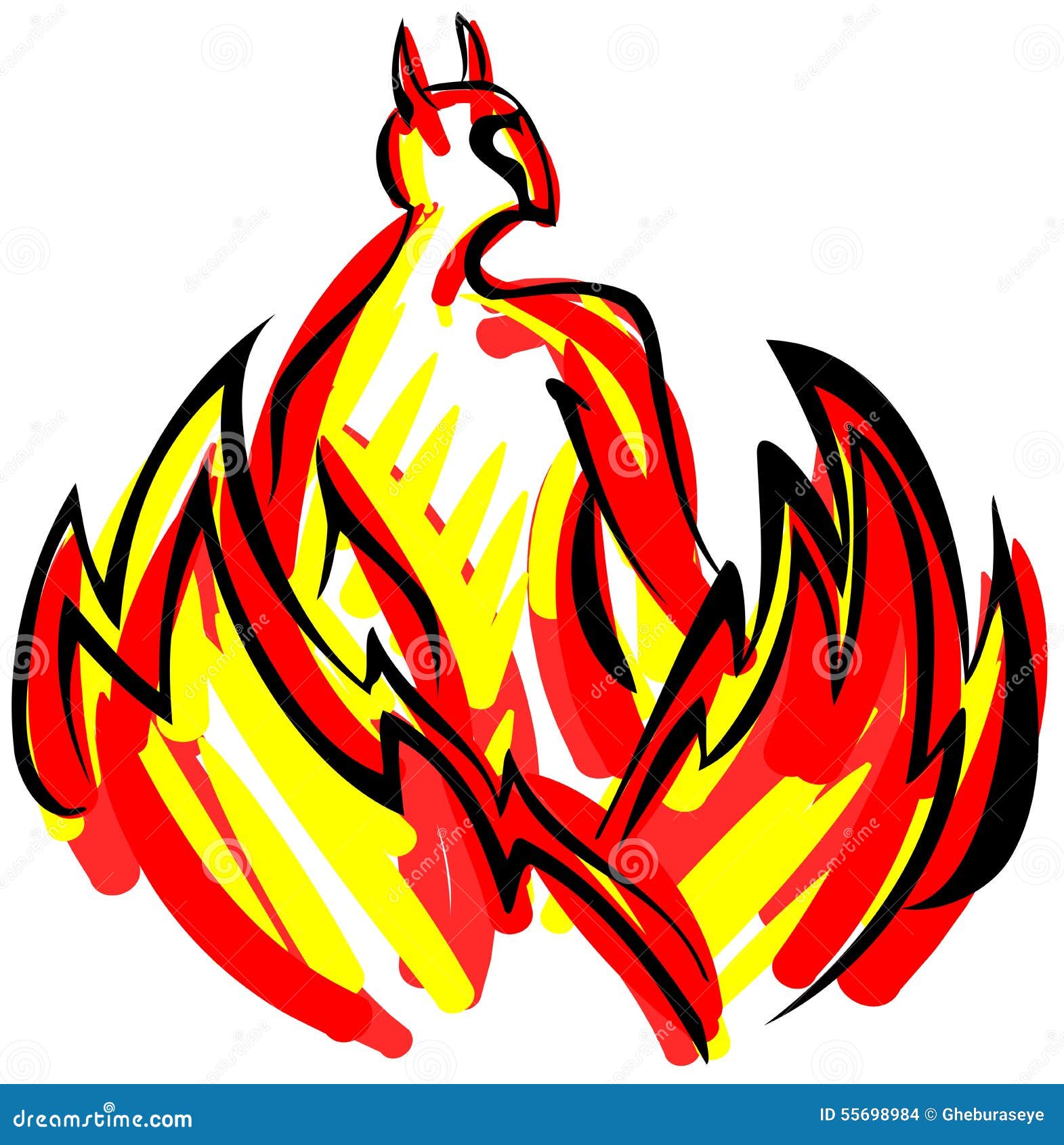 Devil Muscular Strong Man With Horns And Tail From Back View Vector ...