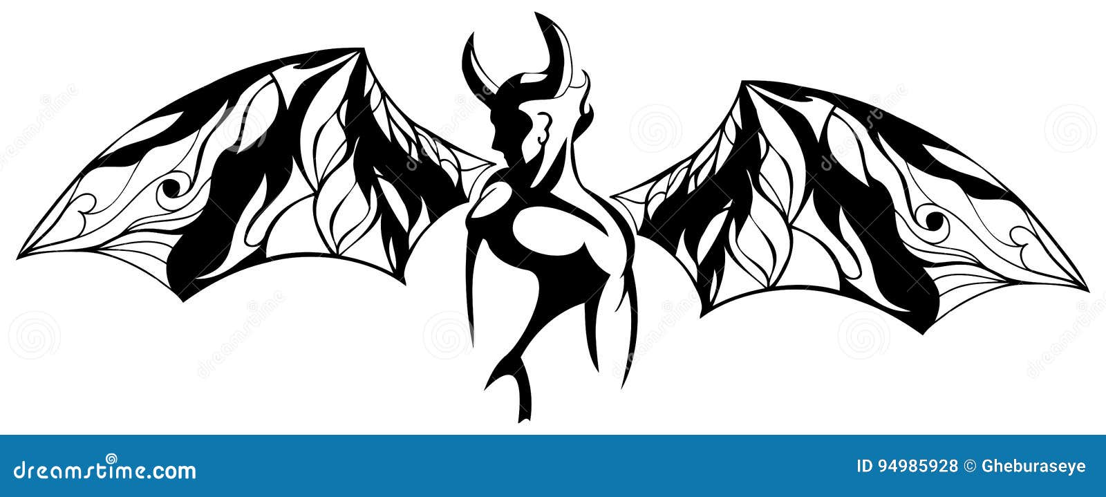 Tattoo Daemon Face Vector Illustration | CartoonDealer.com #8192476