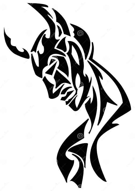 Stylized Devil Tattoo Isolated Stock Vector - Illustration of devil ...