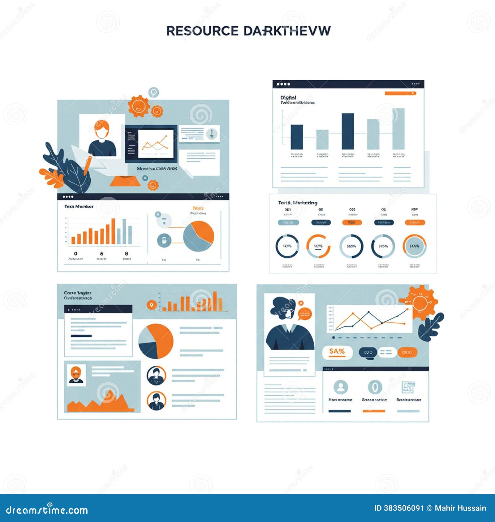 Stylized Digital Dashboards Convey Various Data Metrics And Analytics ...