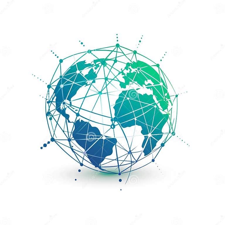 Stylized Digital Globe Logo Featuring Interconnected Elements: a Modern ...