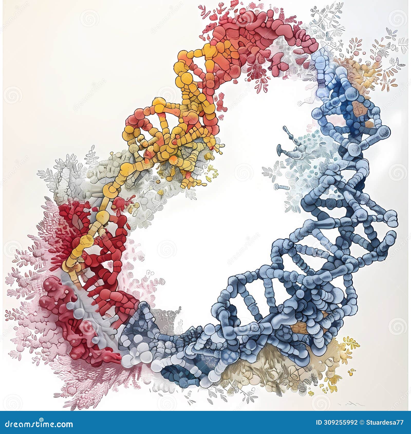Stylized DNA Helix Transition AI Generative Stock Photo - Image of ...