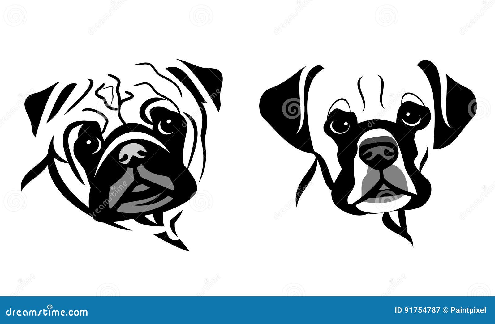 Stylized Dog Face Vector Graphics Stock Vector - Illustration of canine ...
