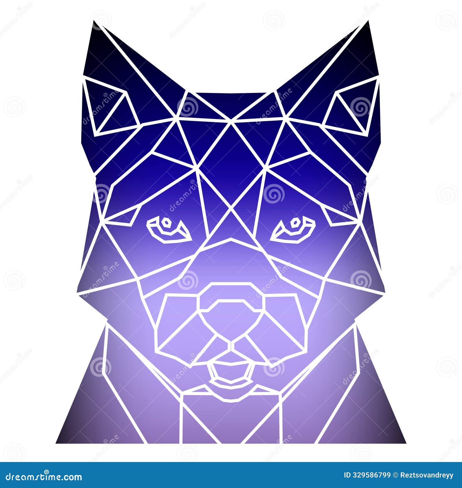 Stylized Dog Head a Geometric Style of Triangles and Different Gradient ...