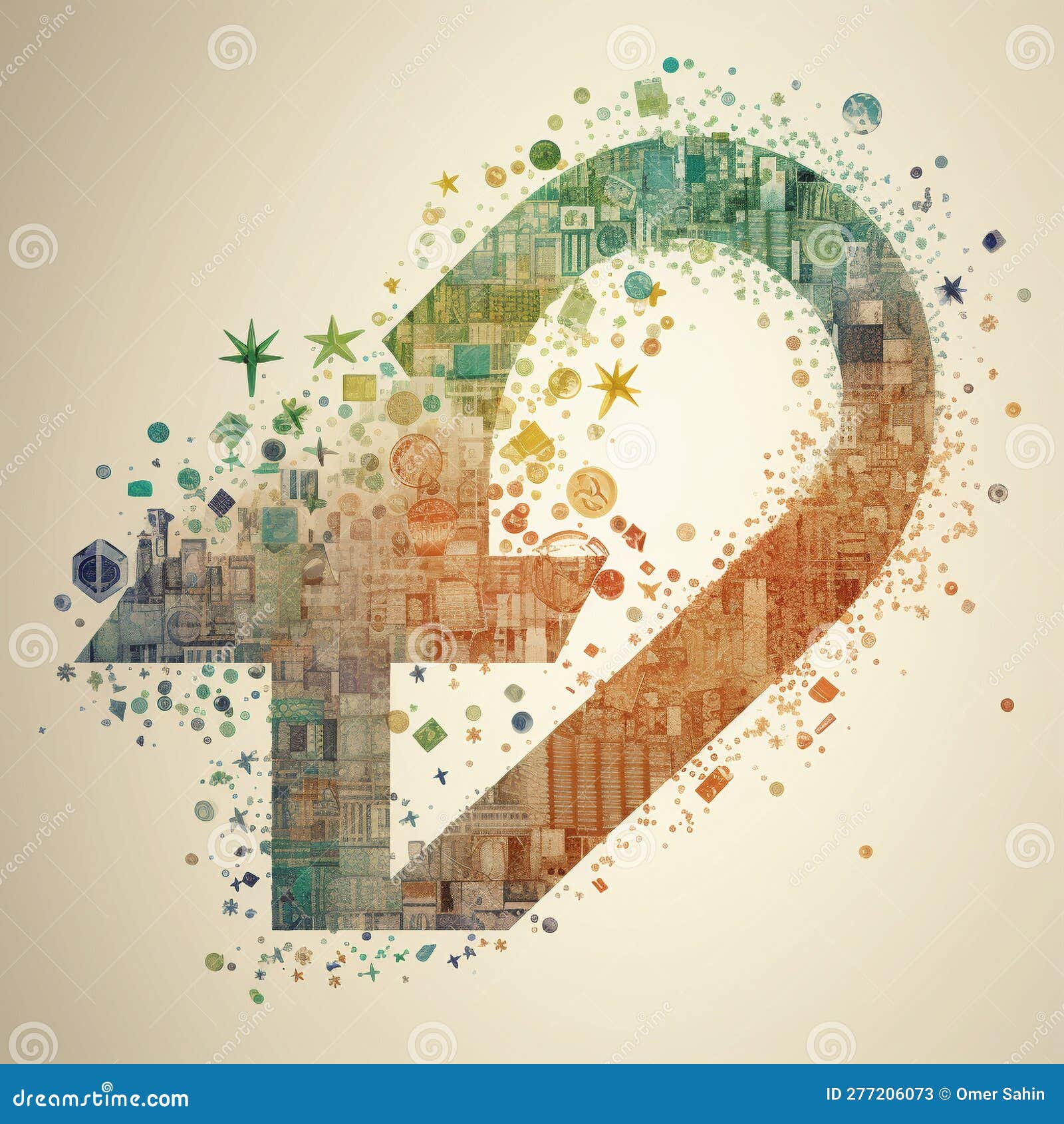 Stylized Dollar Sign Made Up of Financial Charts and Data Stock ...