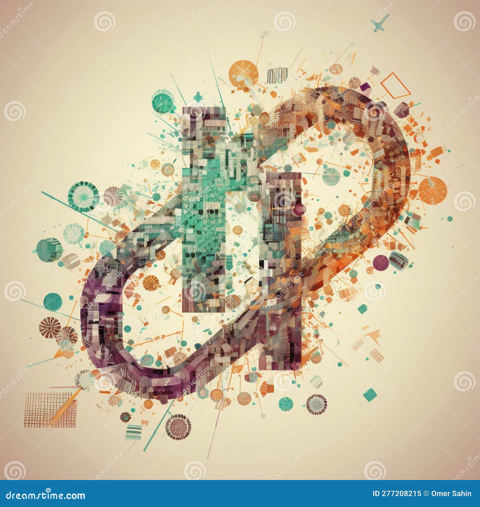 Stylized Dollar Sign Made Up of Financial Charts and Data Stock ...